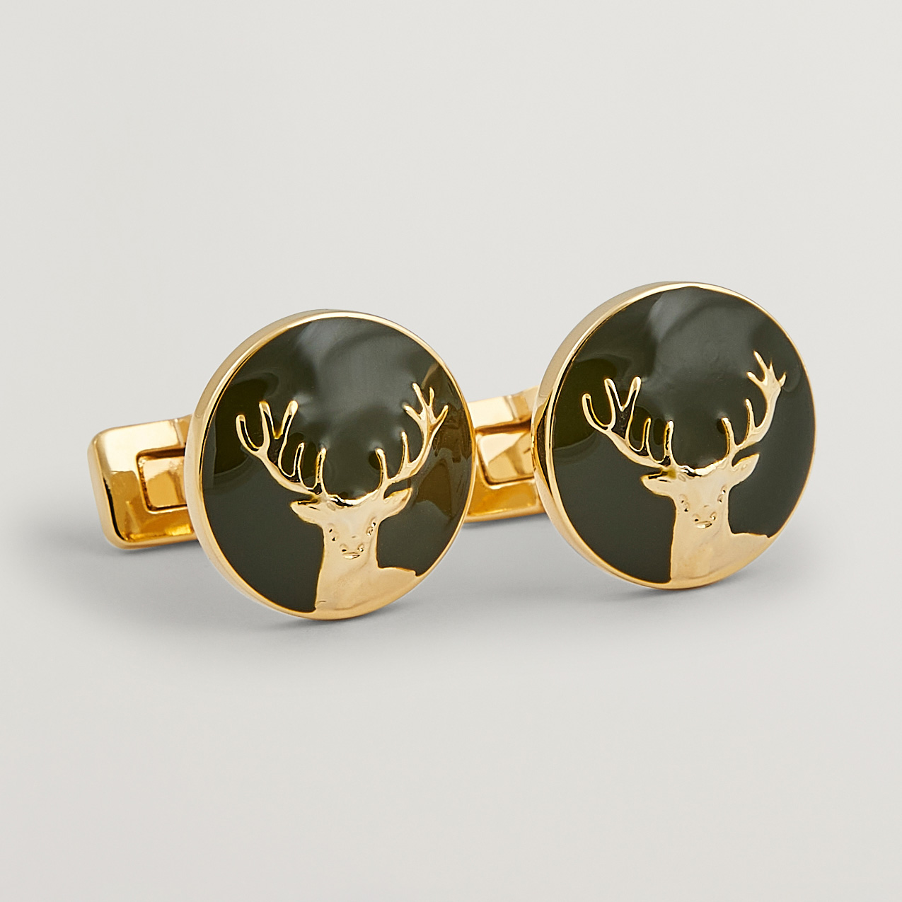 Skultuna Cuff Links Hunter Dear Gold/Green bei Care of Carl