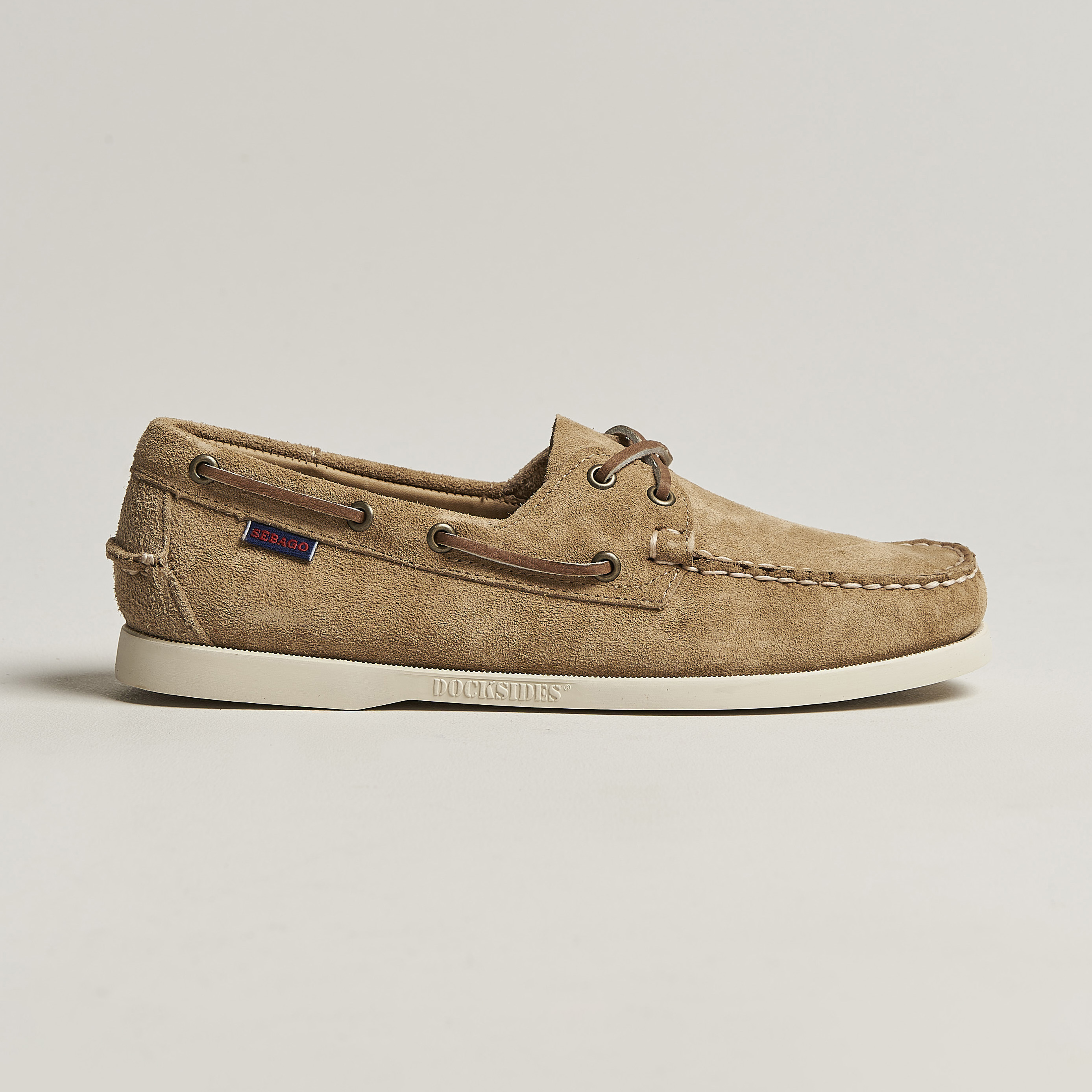 Sebago Docksides Suede Boat Shoe Beige Camel bei Care of Carl