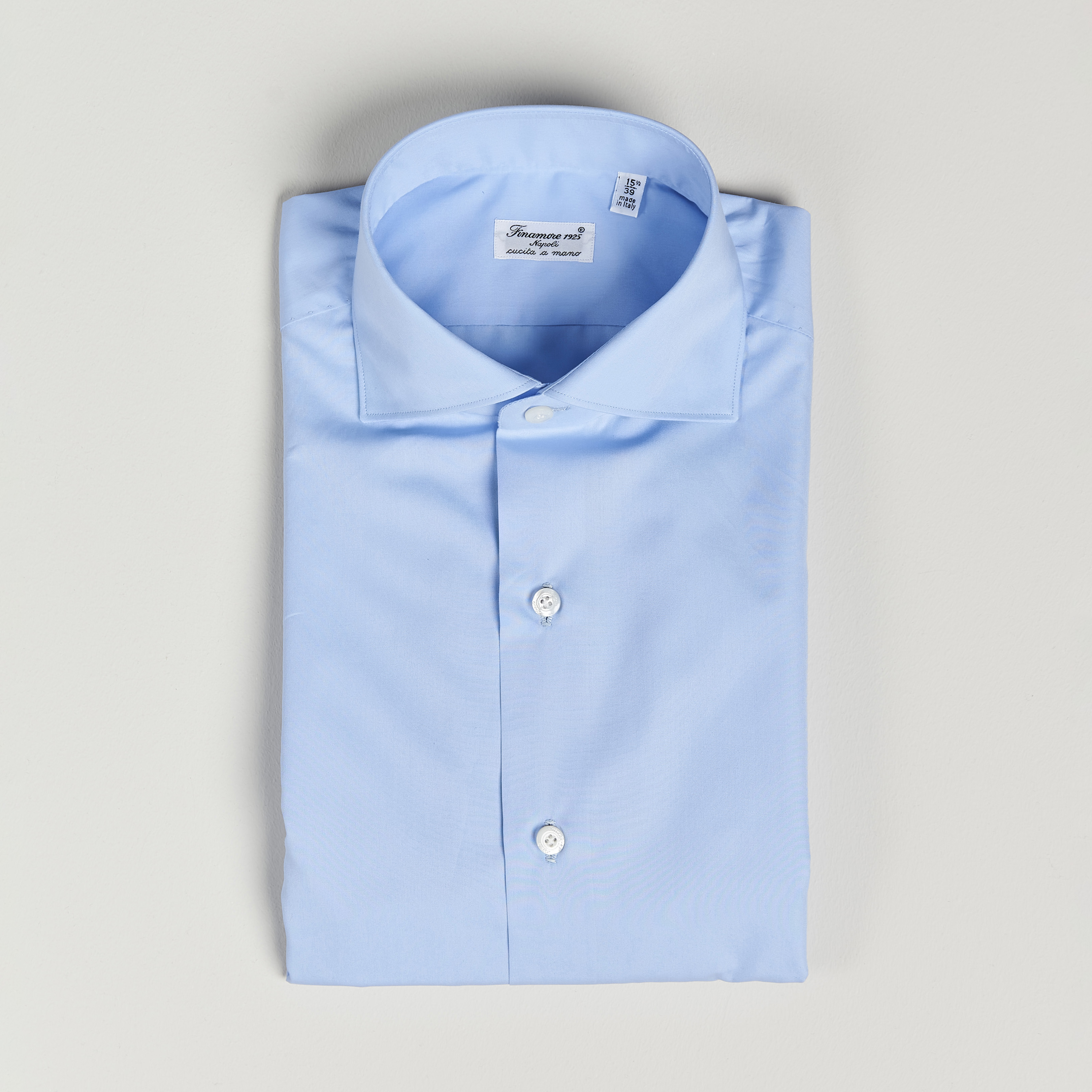 Finamore Napoli Milano Slim Fit Classic Shirt Light Blue bei Care of Carl