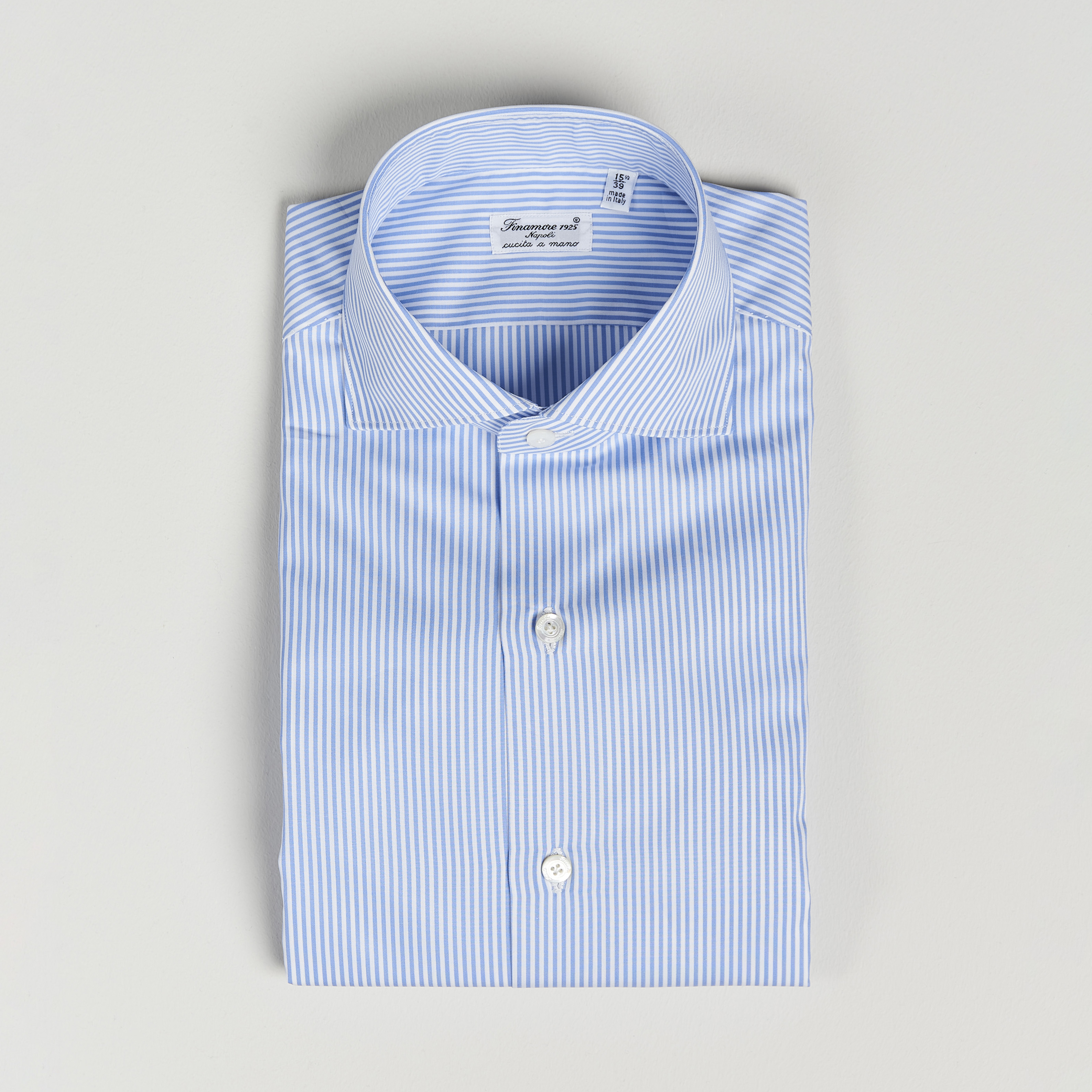Finamore Napoli Milano Slim Fit Classic Shirt Blue bei Care of Carl