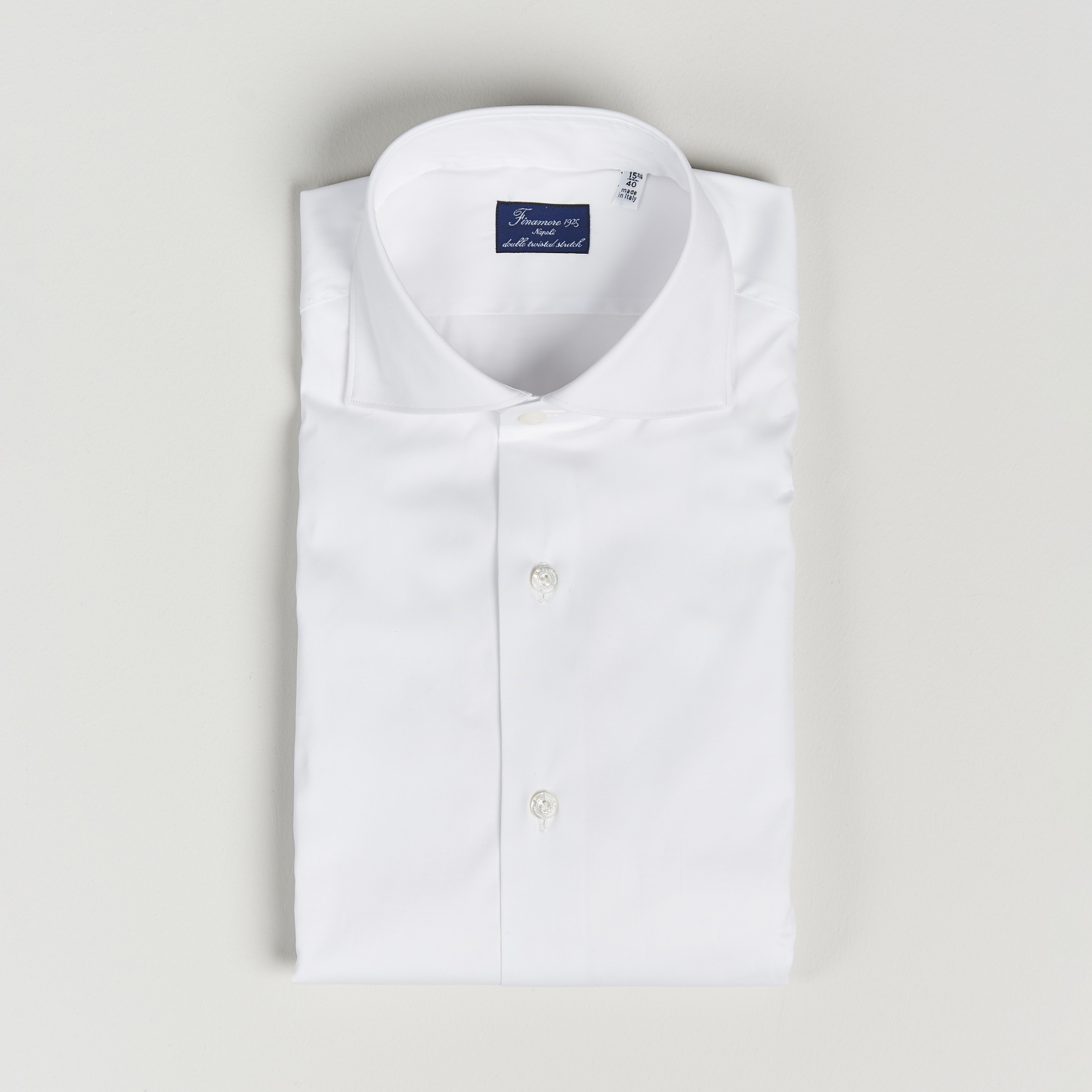 Finamore Napoli Milano Slim Fit Stretch Shirt White bei Care of Carl