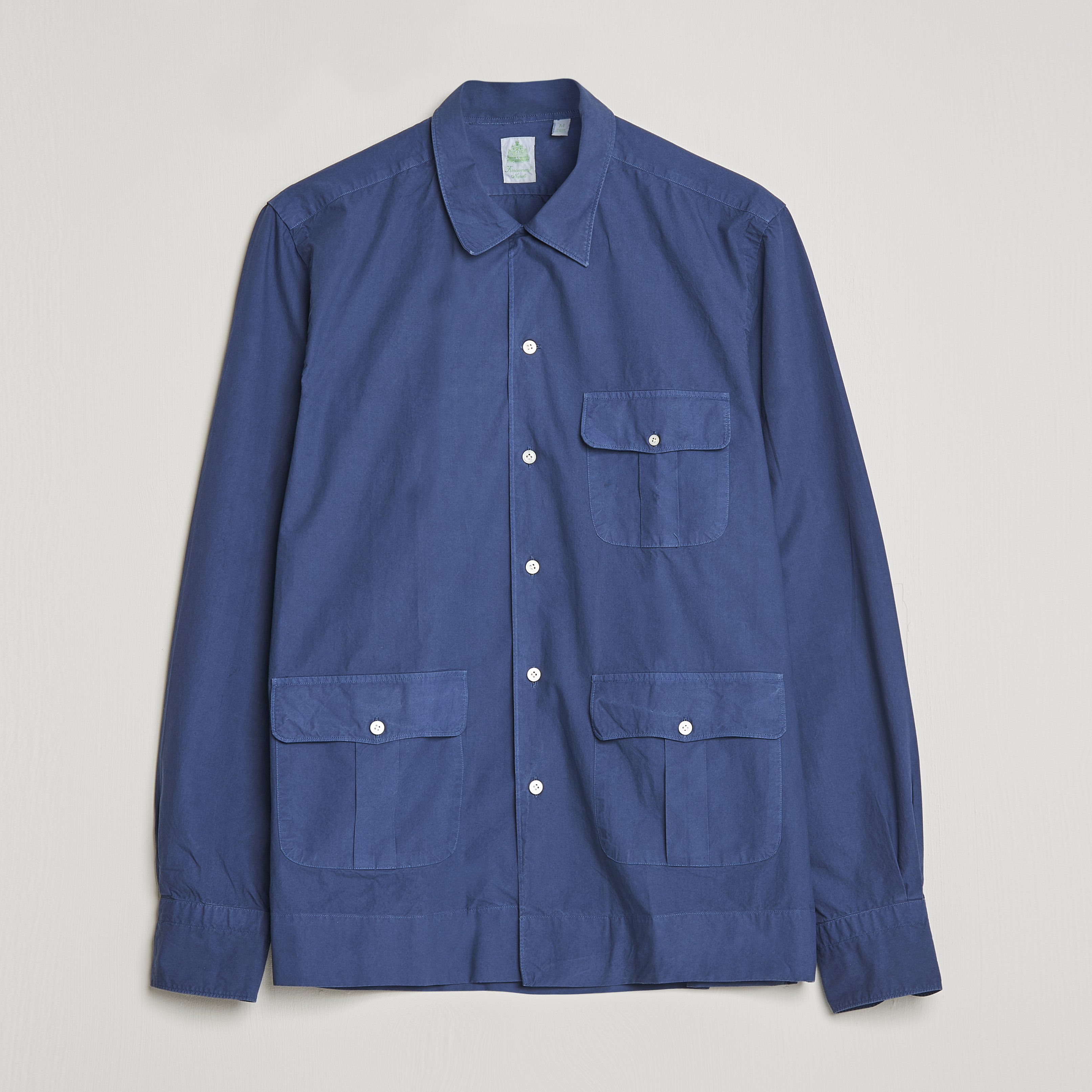 Finamore Napoli Garment Dyed Cotton Shirt Jacket Navy bei Care of Carl