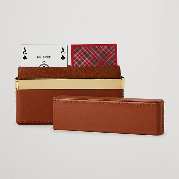 Ralph Lauren Home Westover Leather Playing Cards Set Brown bei Care of Carl