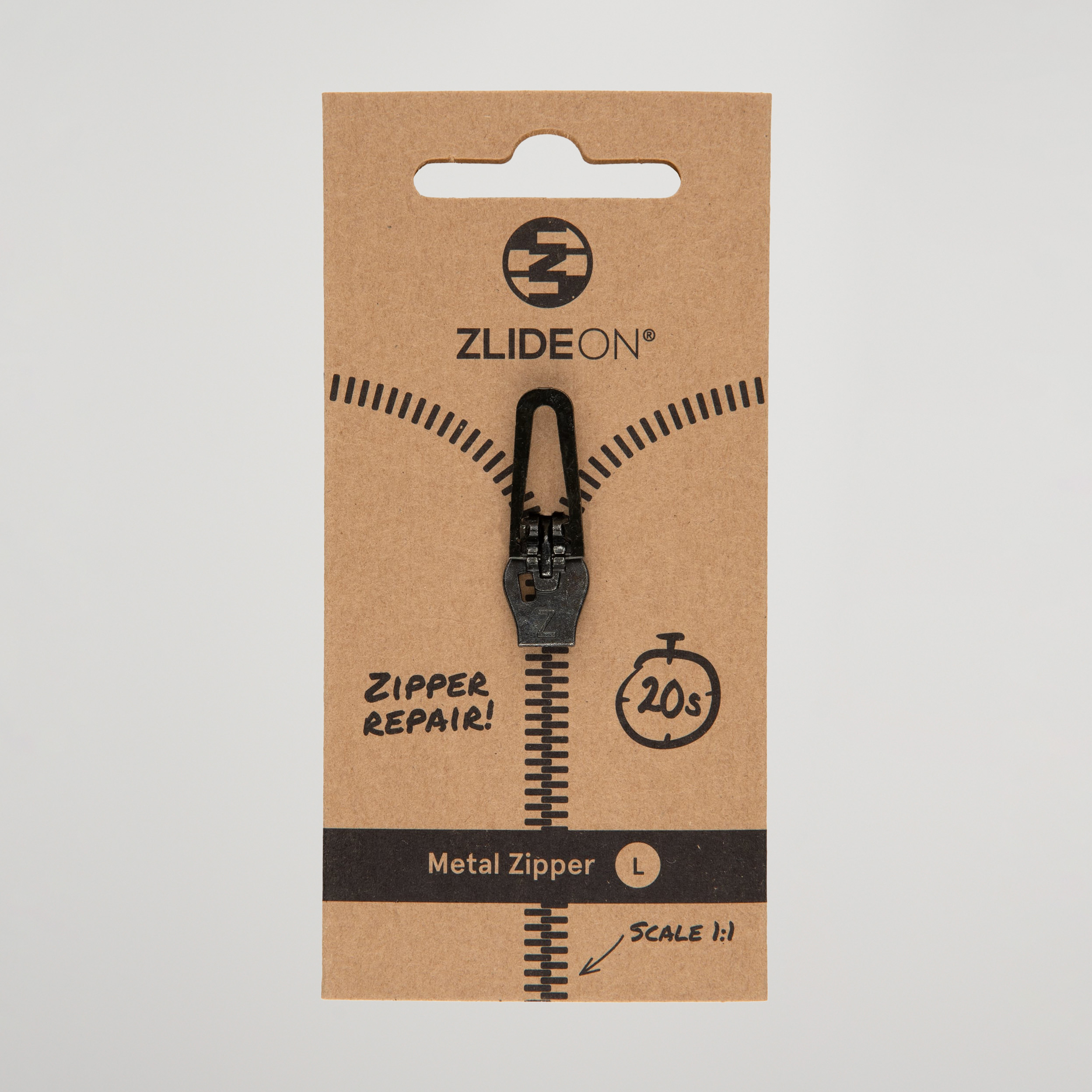 ZlideOn Normal Metal Zipper Black L bei Care of Carl