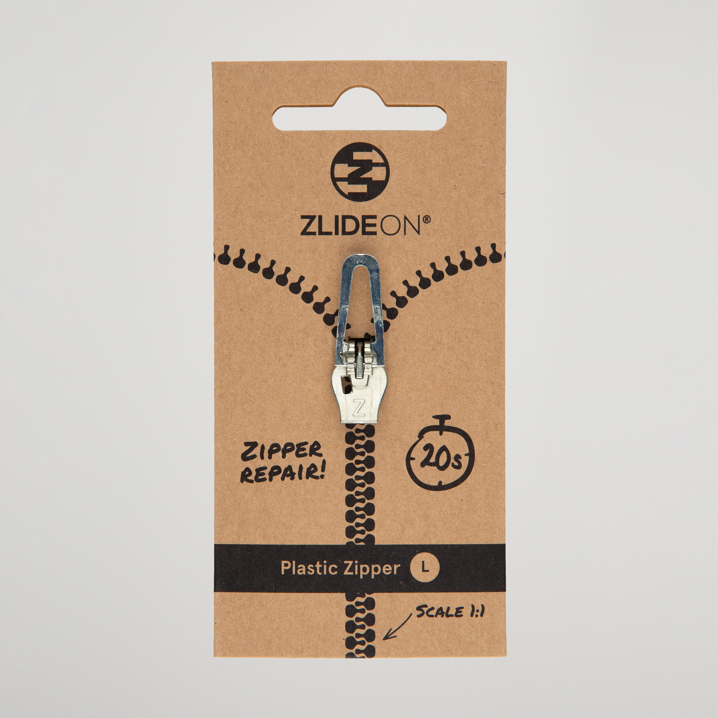 ZlideOn Normal Plastic Zipper Silver L bei Care of Carl