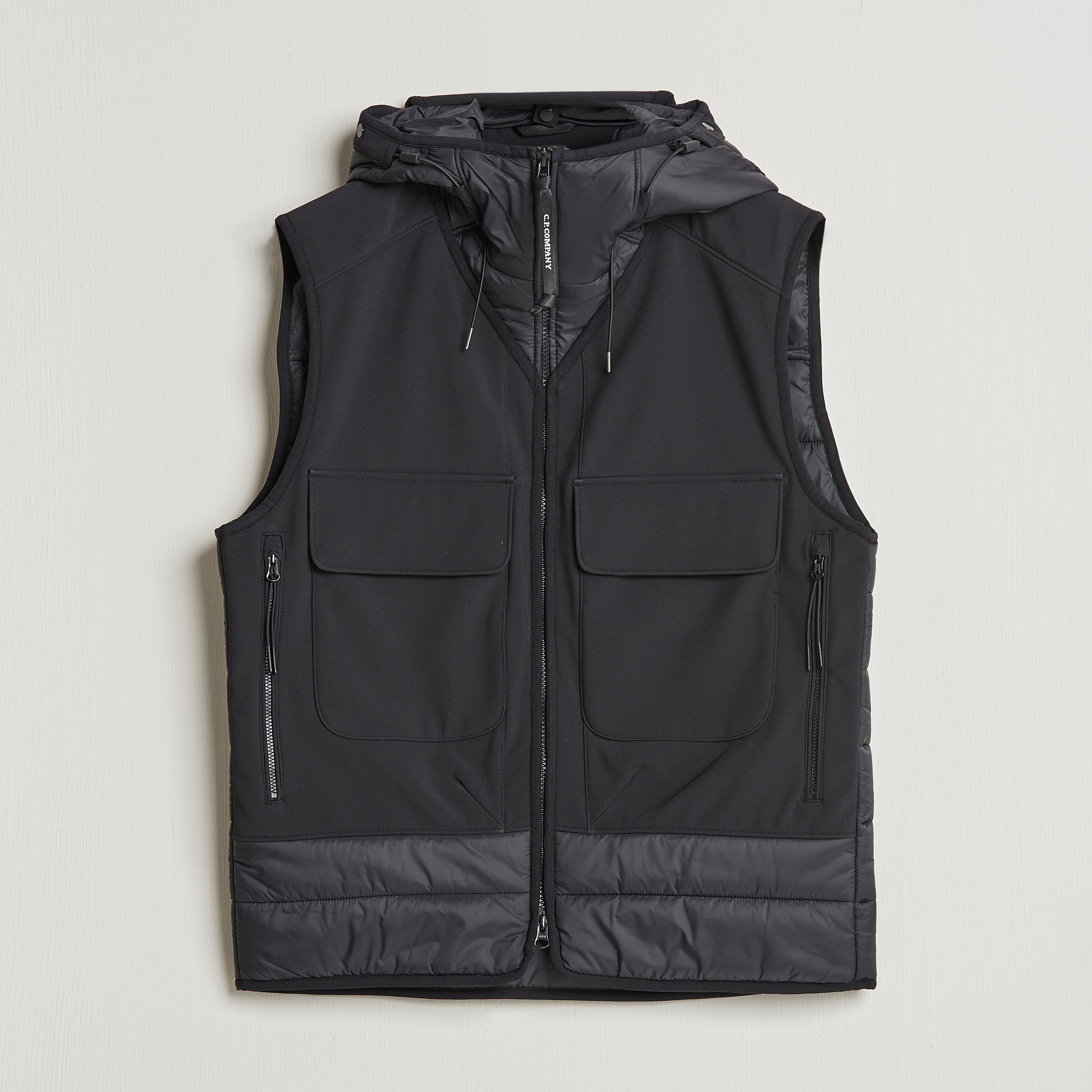 C.P. Company CP Shell - R Mixed Goggle Vest Black bei Care of Carl