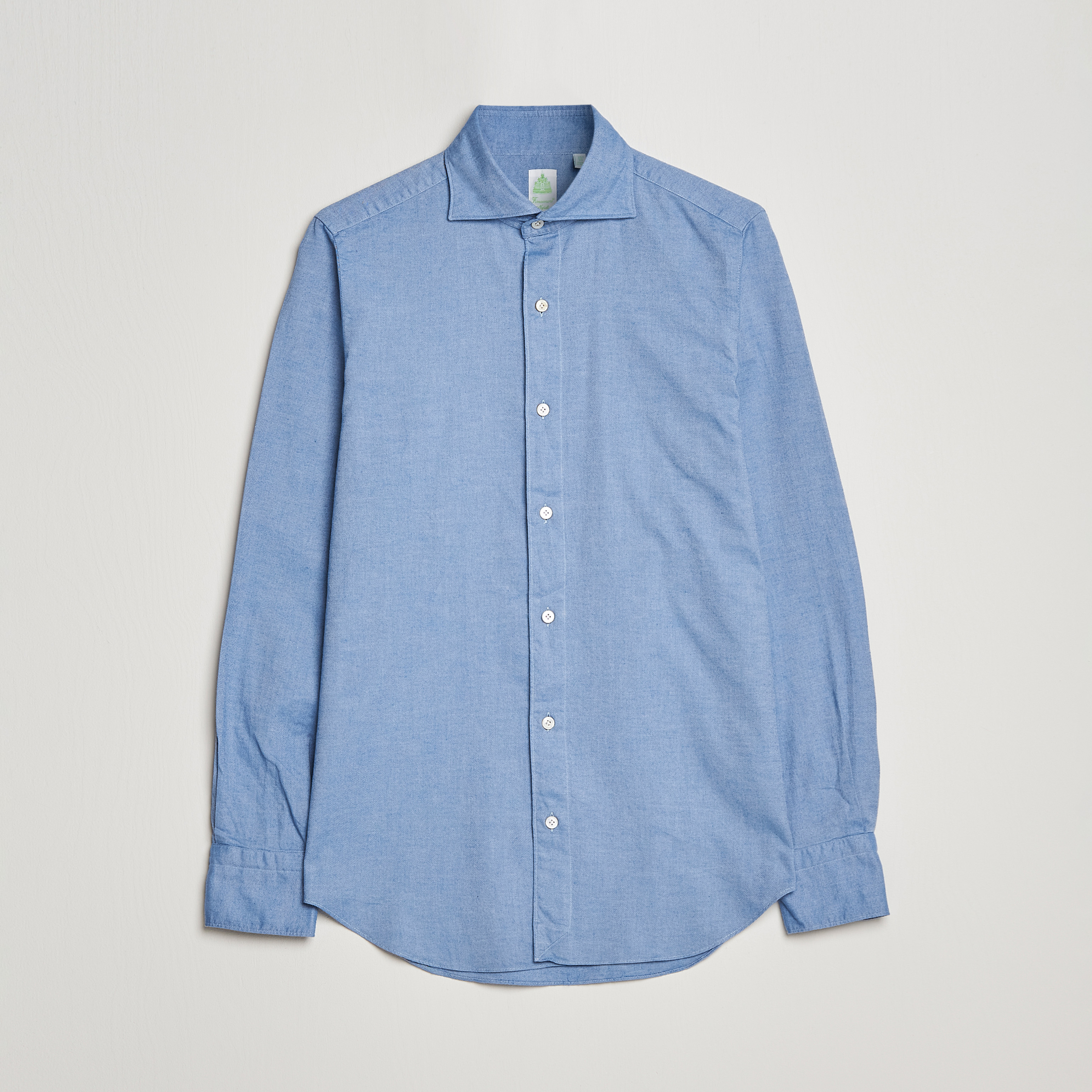 Finamore Napoli Tokyo Slim Flannel Shirt Light Blue bei Care of Carl