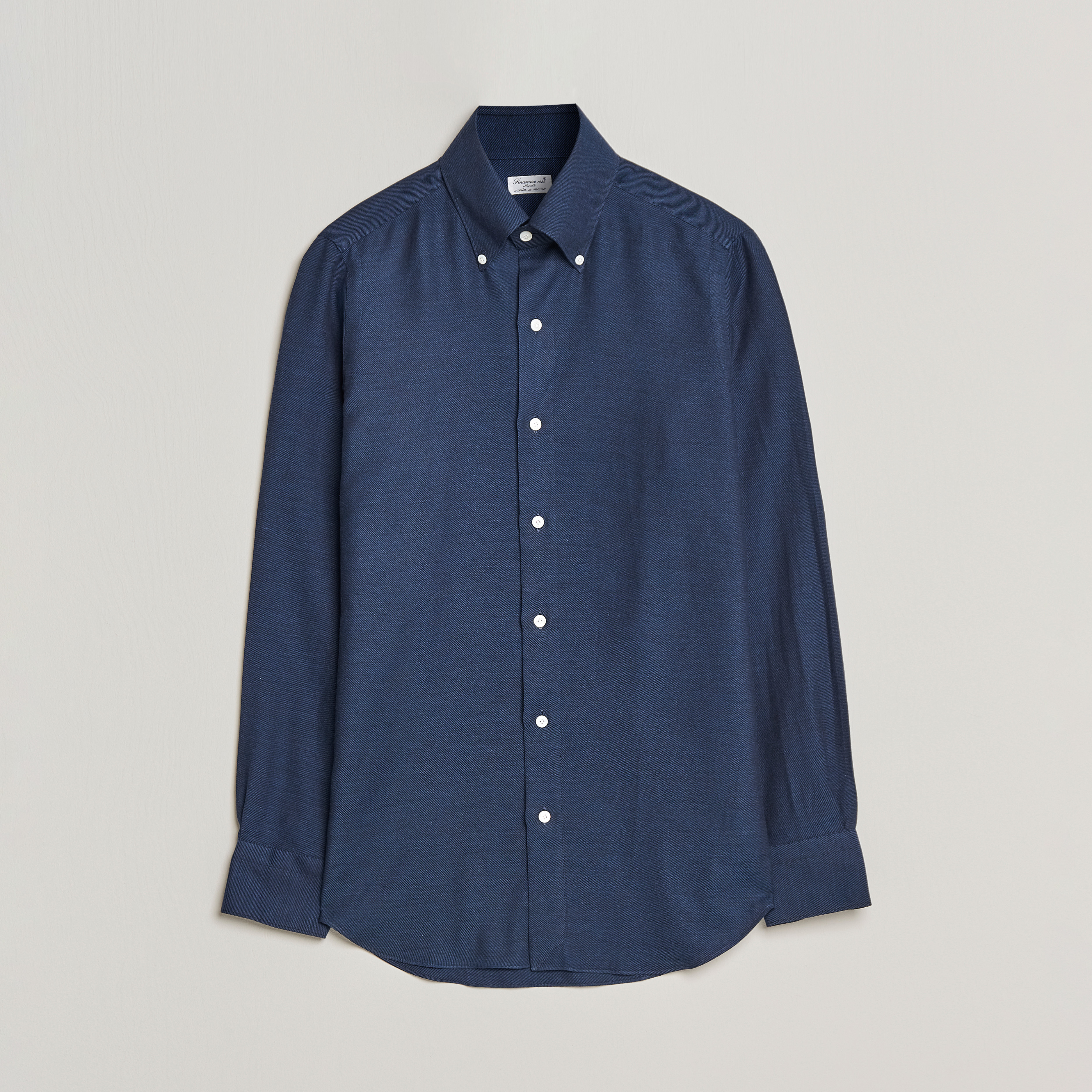 Finamore Napoli Milano Slim Cashmere BD Shirt Navy bei Care of Carl