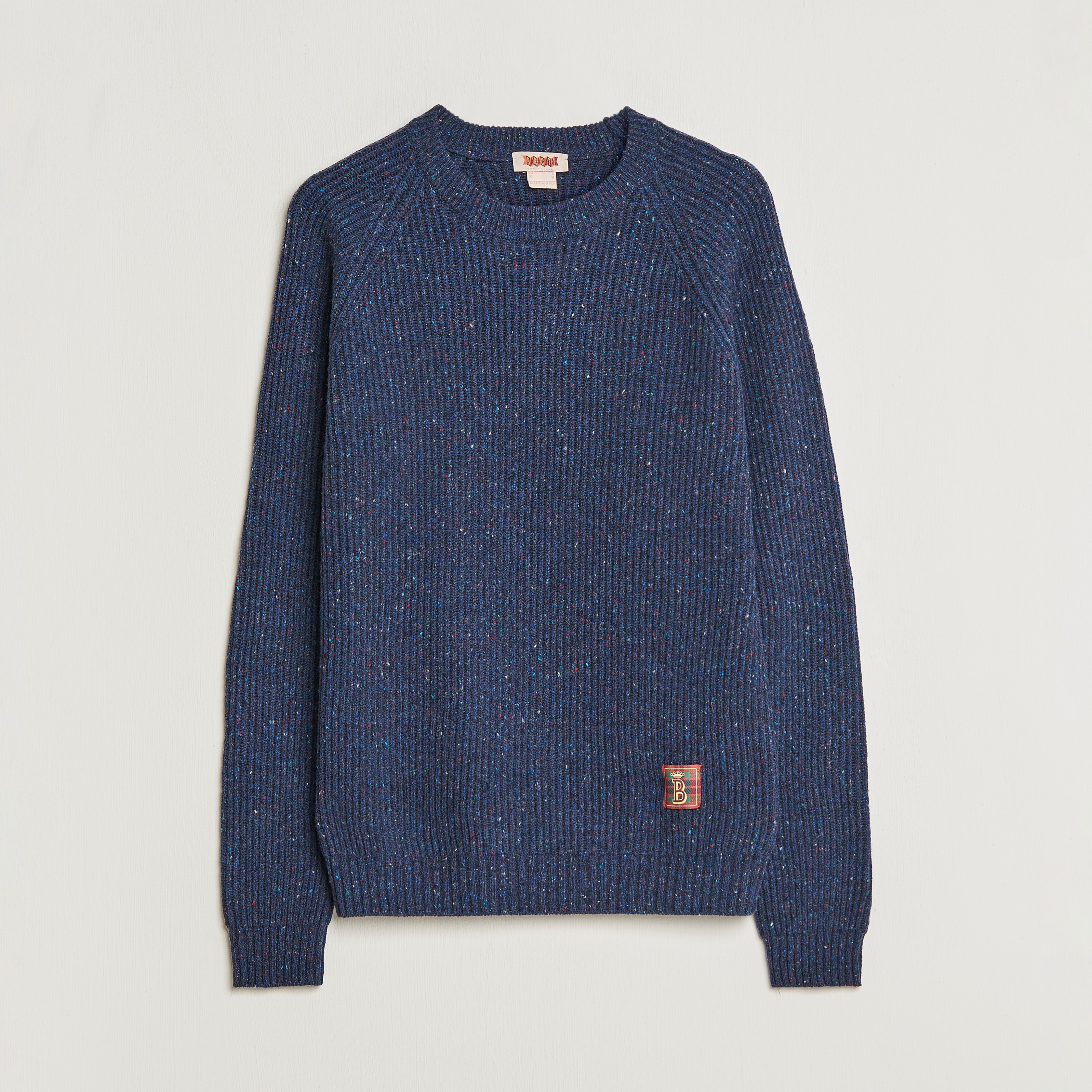 Baracuta Knop Yarn Raglan Crew Neck Dark Navy bei Care of Carl