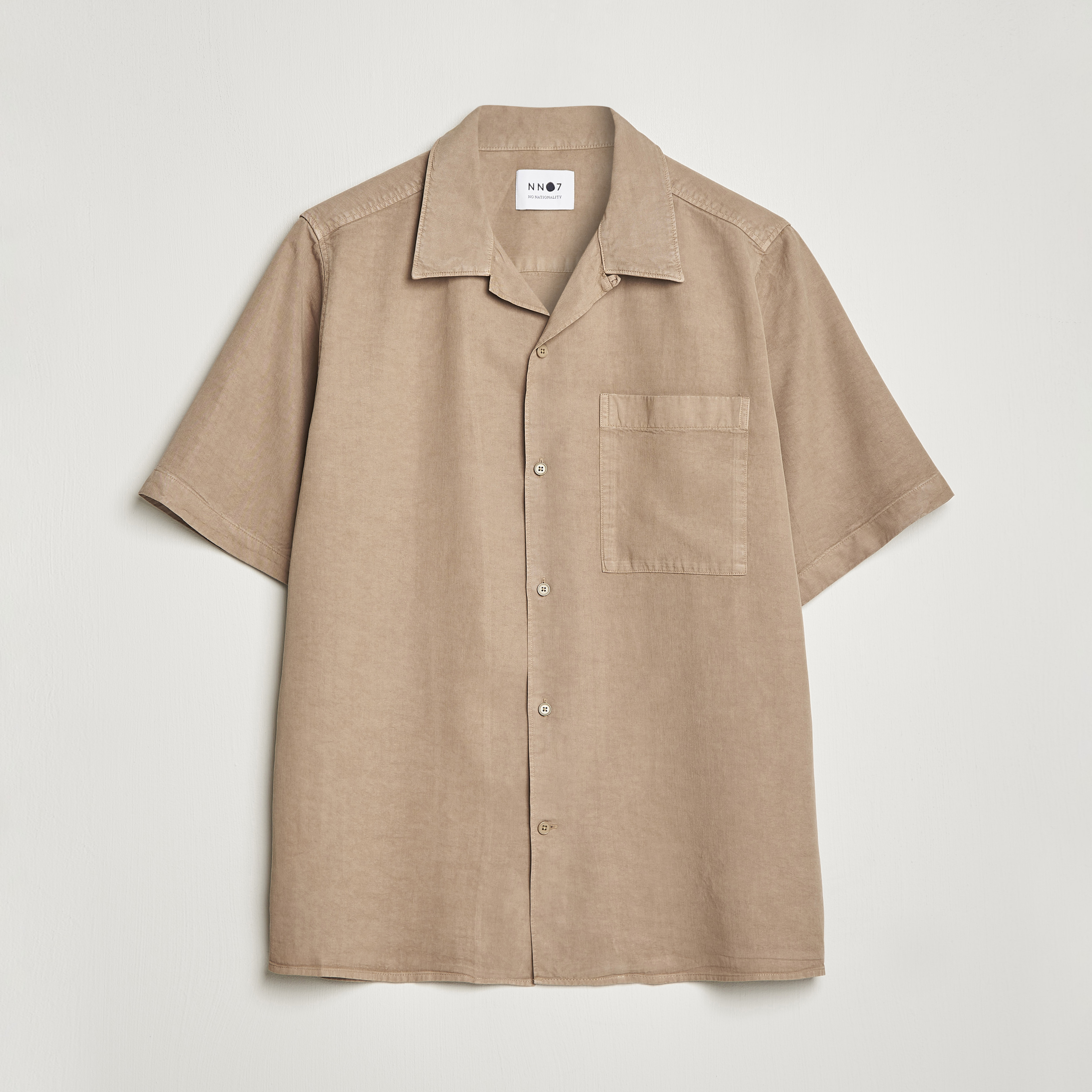 NN07 Julio Tencel Resort Collar Shirt Greige bei Care of Carl