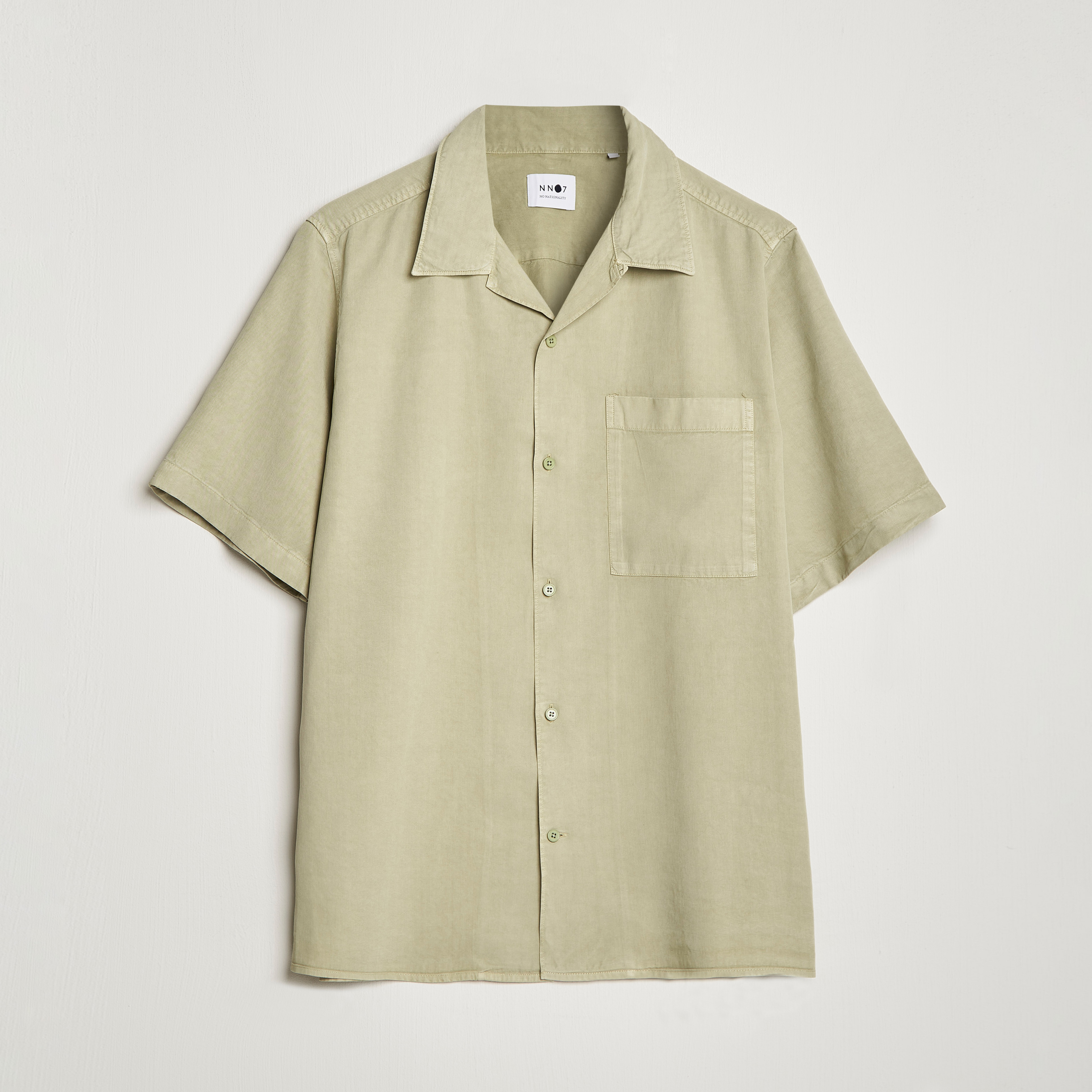 NN07 Julio Tencel Resort Collar Shirt Pale Green bei Care of Carl