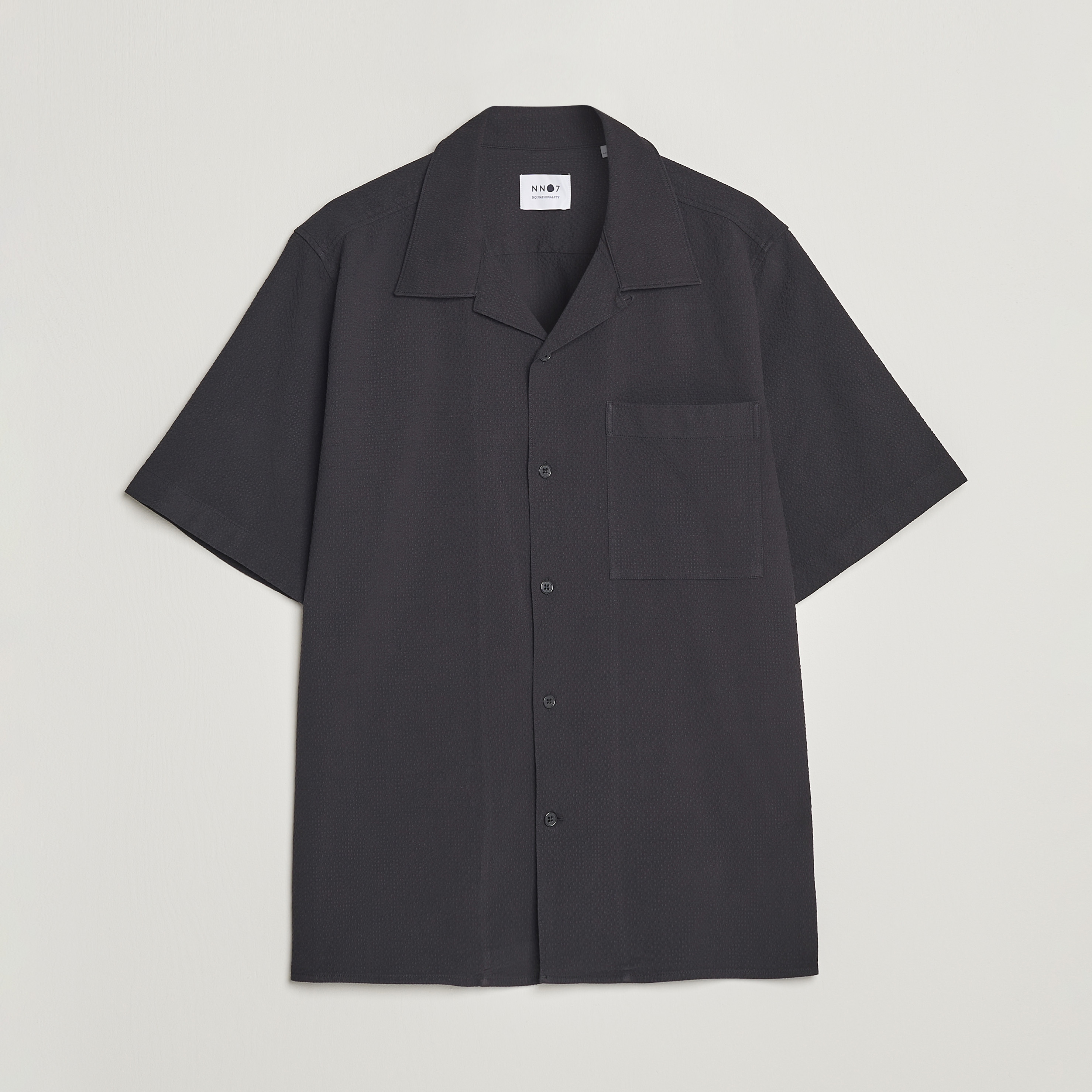 NN07 Julio Seersucker Short Sleeve Shirt Black bei Care of Carl