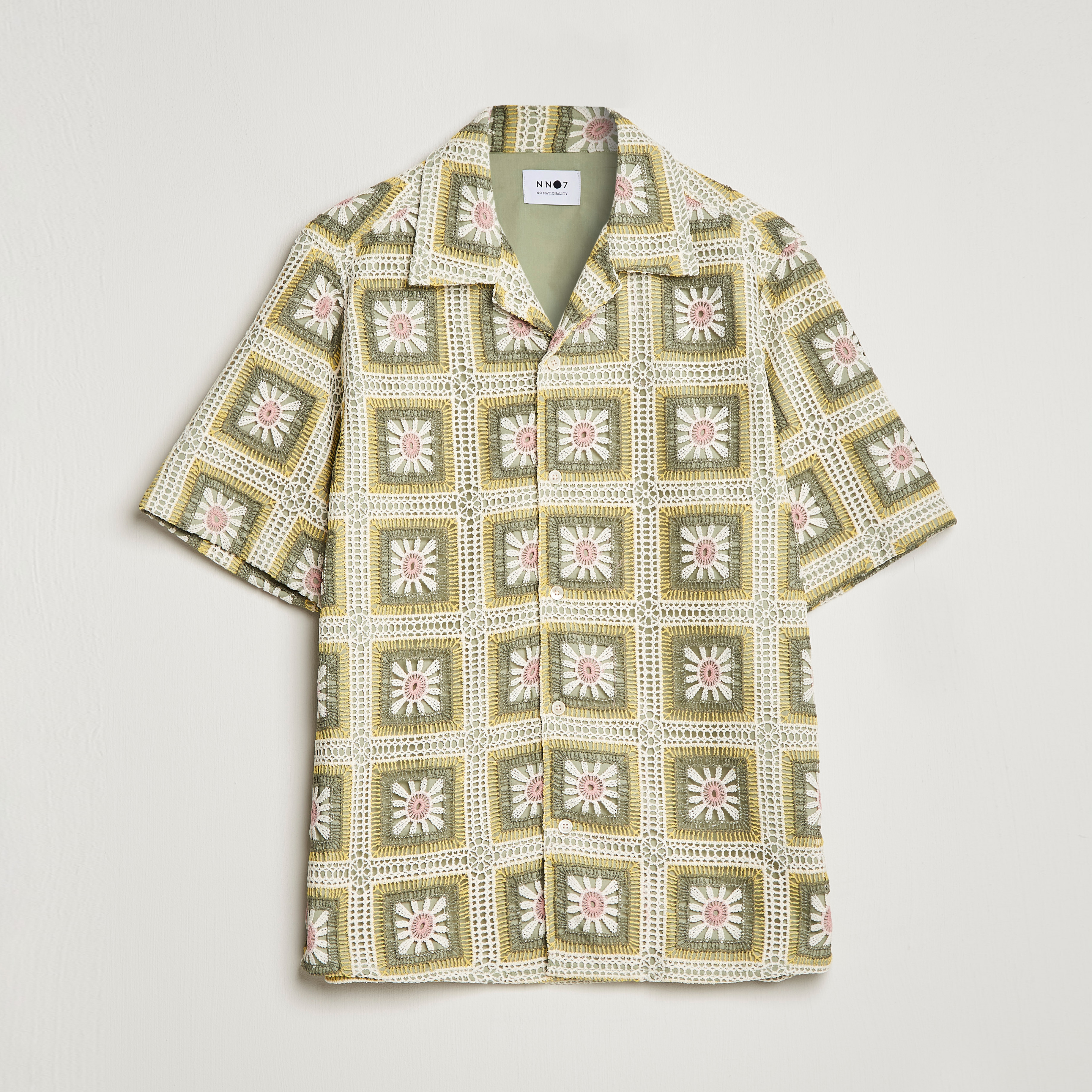 NN07 Julio Flower Short Sleeve Shirt Pale Green bei Care of Carl
