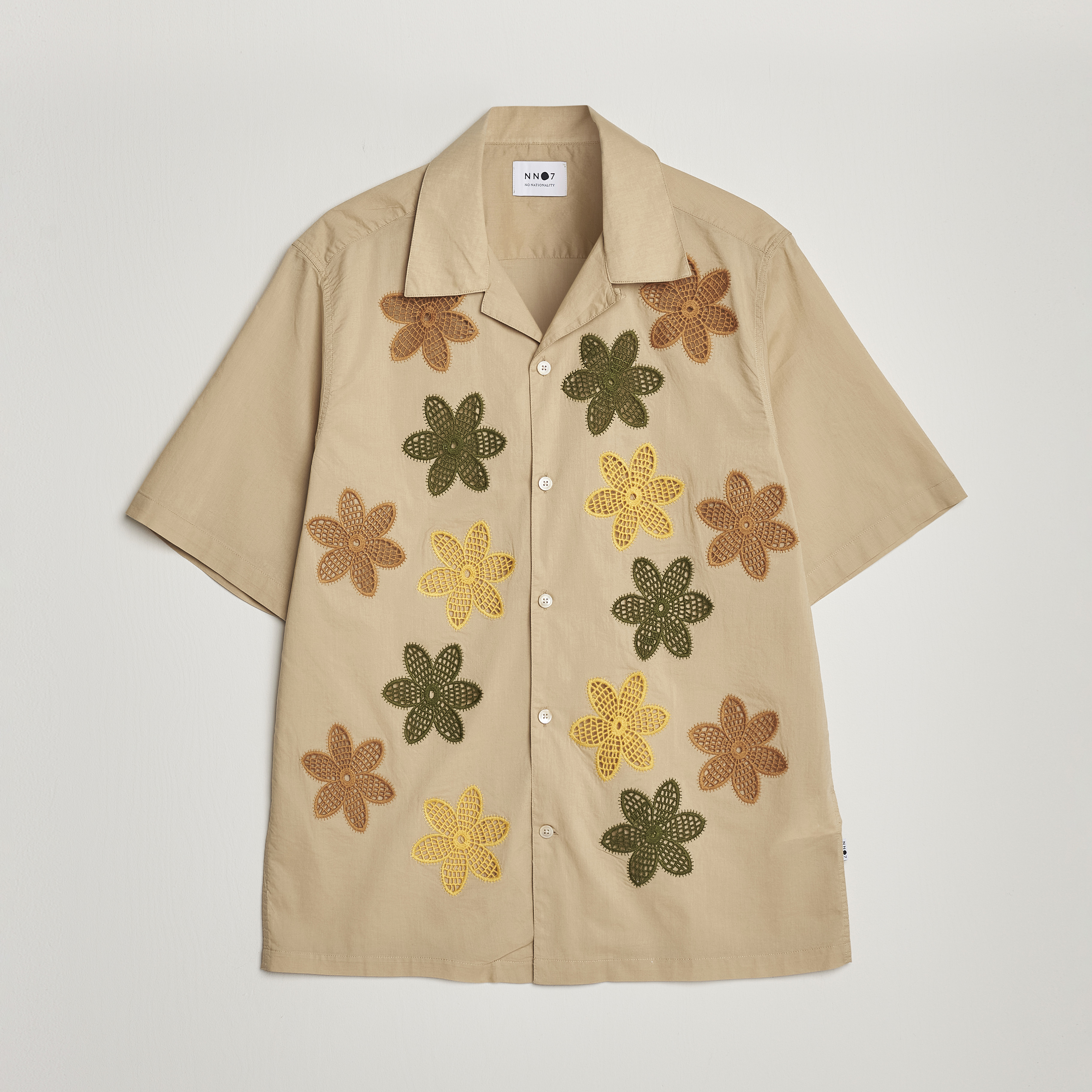 NN07 Julio Flower Short Sleeve Shirt Cream bei Care of Carl