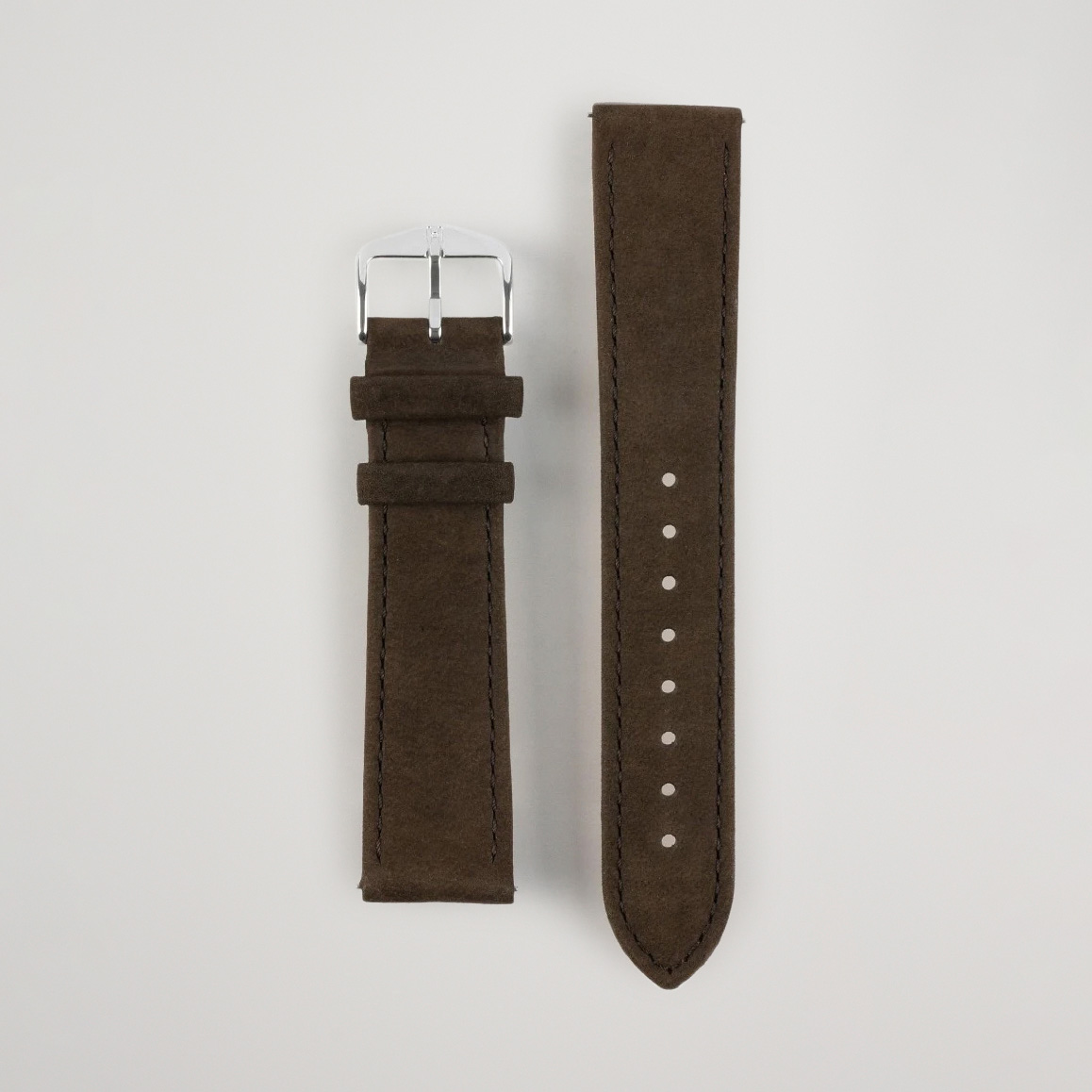 HIRSCH Osiris Calf Leather Nubuck Effect Watch Strap Brown bei Care of Carl