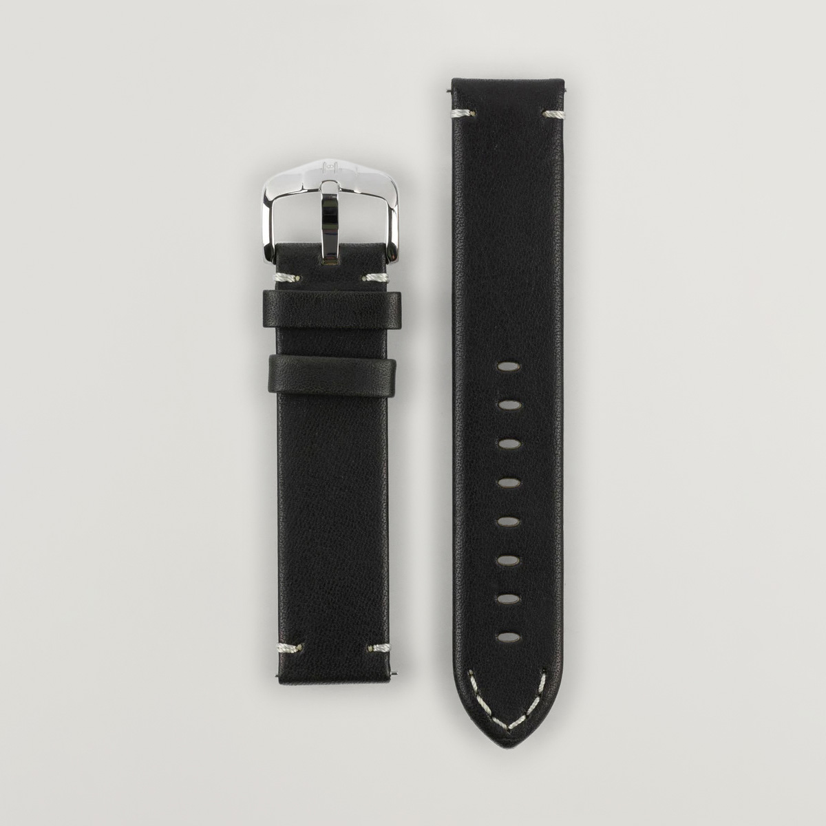 HIRSCH Ranger Retro Leather Watch Strap Black bei Care of Carl