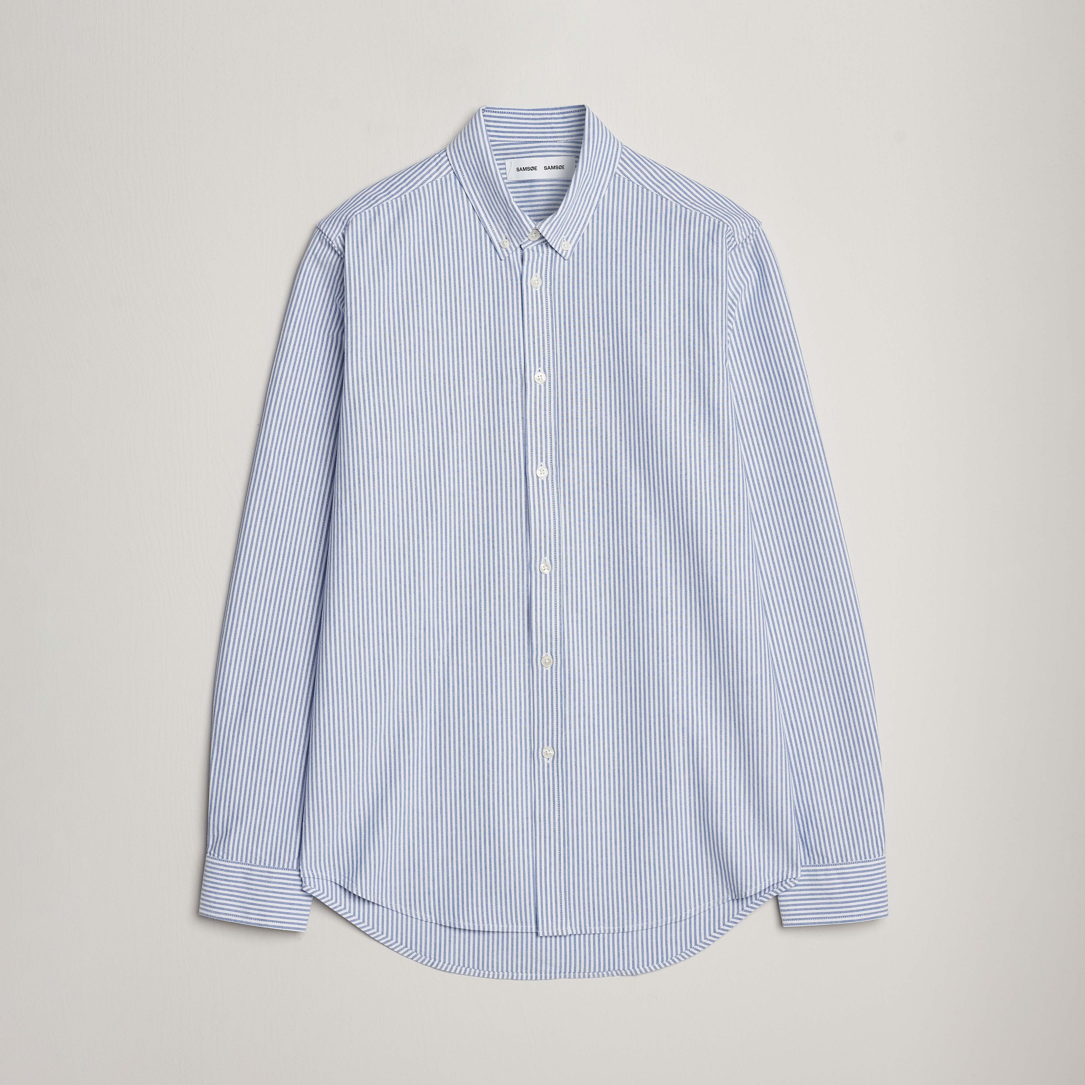 Samsøe Samsøe Liam Striped Button Down Shirt Blue/White bei Care of Carl
