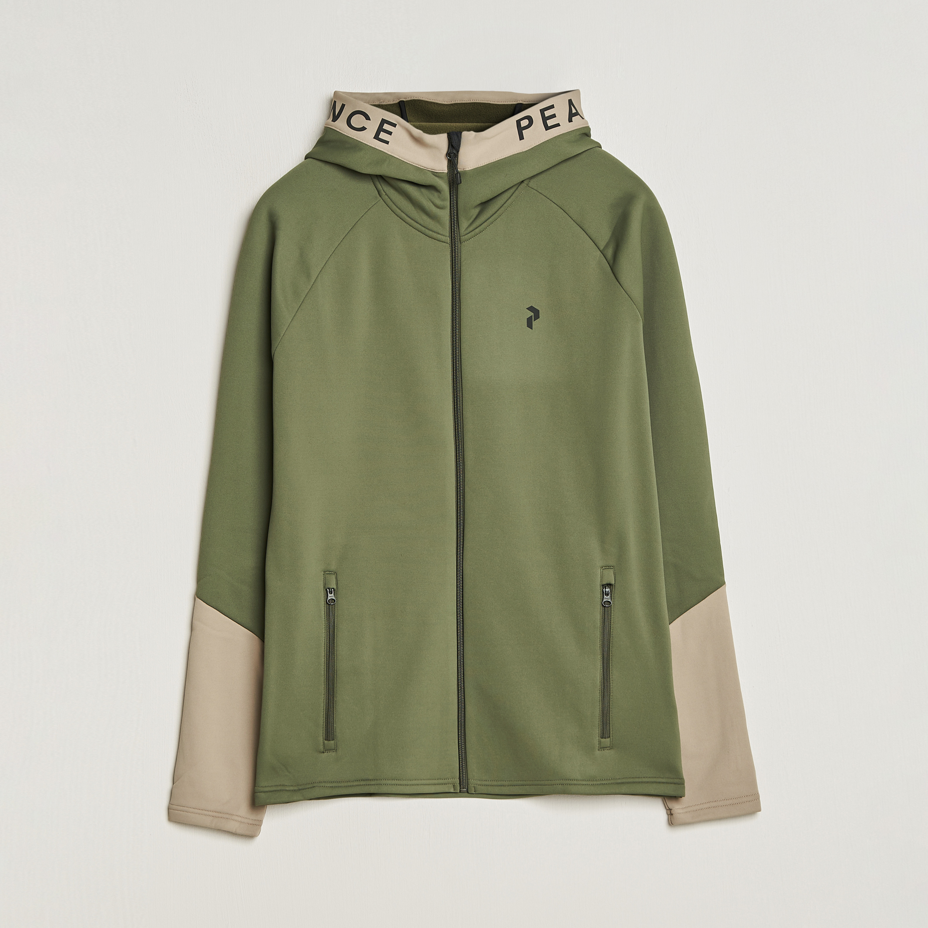Peak Performance Rider Hooded Full Zip Pine Needle/Avid Beige bei Care of C