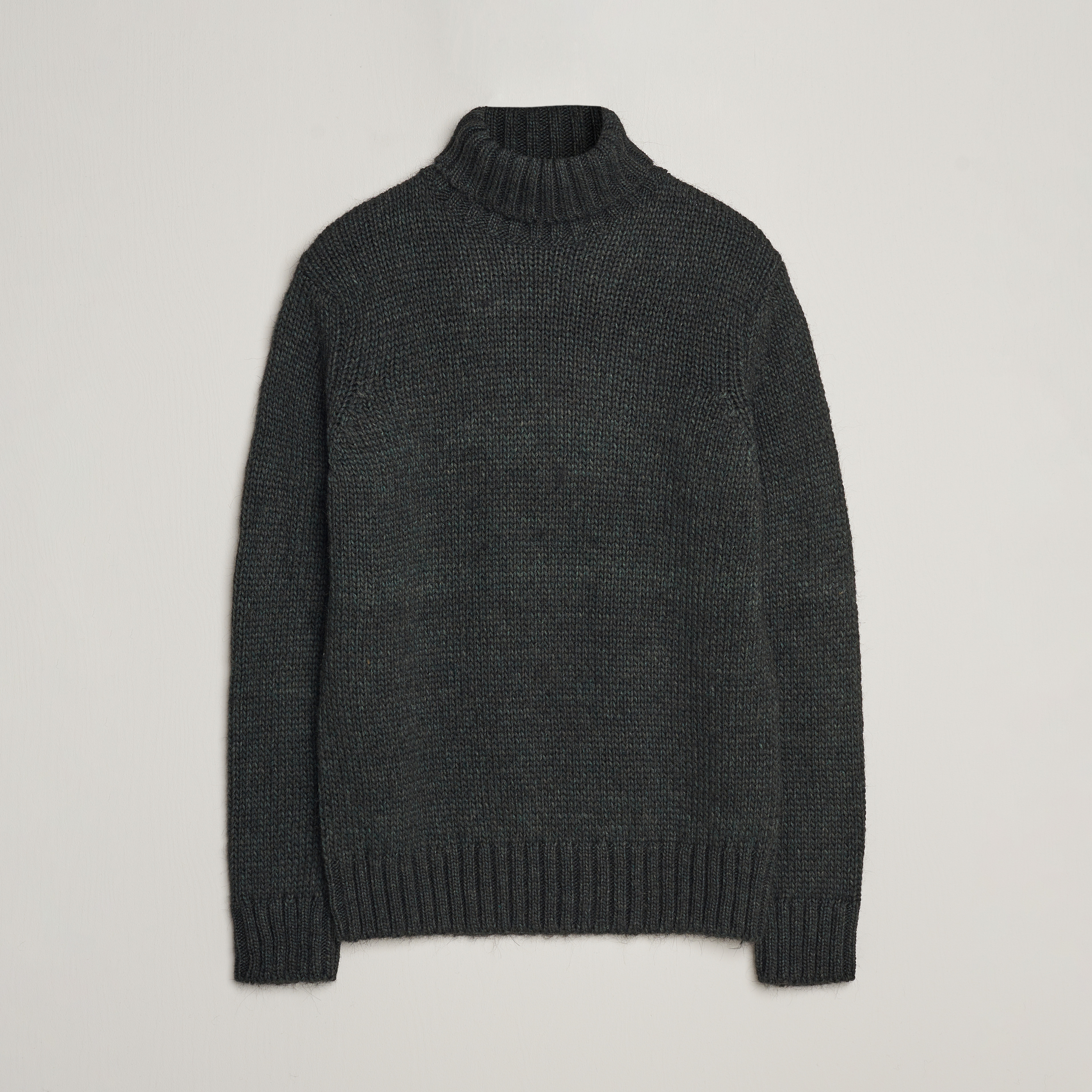 Oscar Jacobson Rod Wool/Alpaca Heavy Knit Rollneck Green bei Care of Carl
