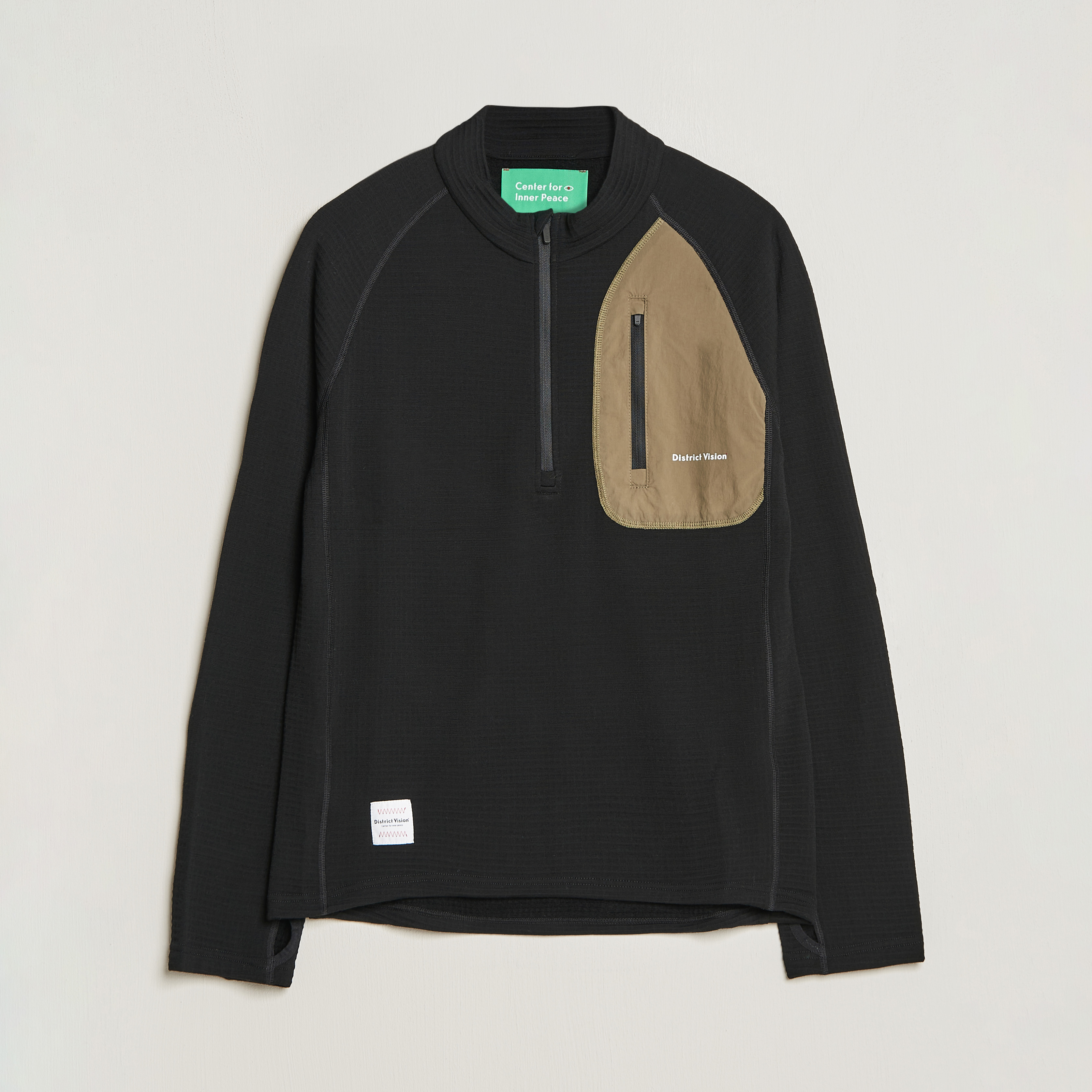 District Vision Half-Zip Merino Grid Fleece Black bei Care of Carl