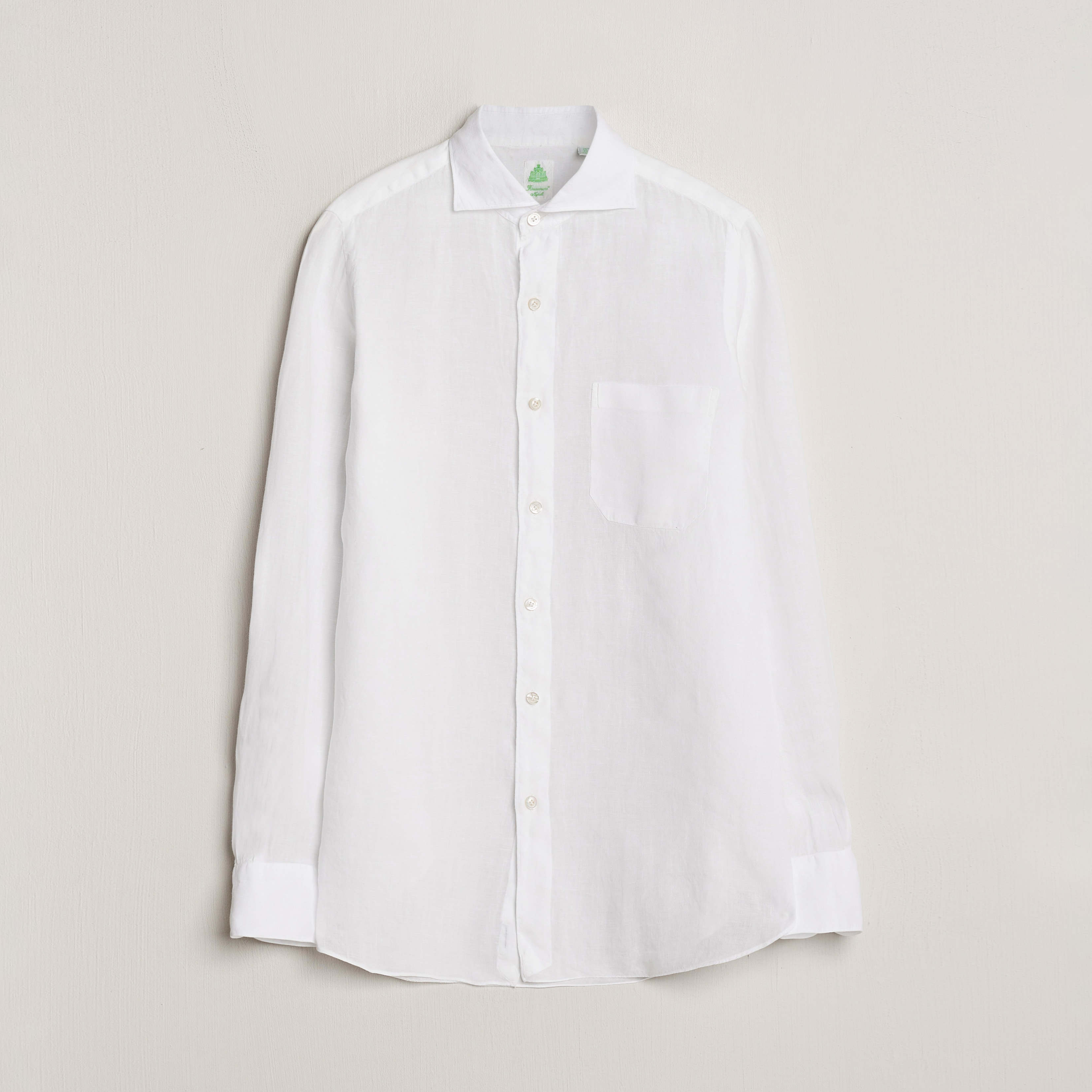 Finamore Napoli Gaeta Linen Pocket Shirt White bei Care of Carl