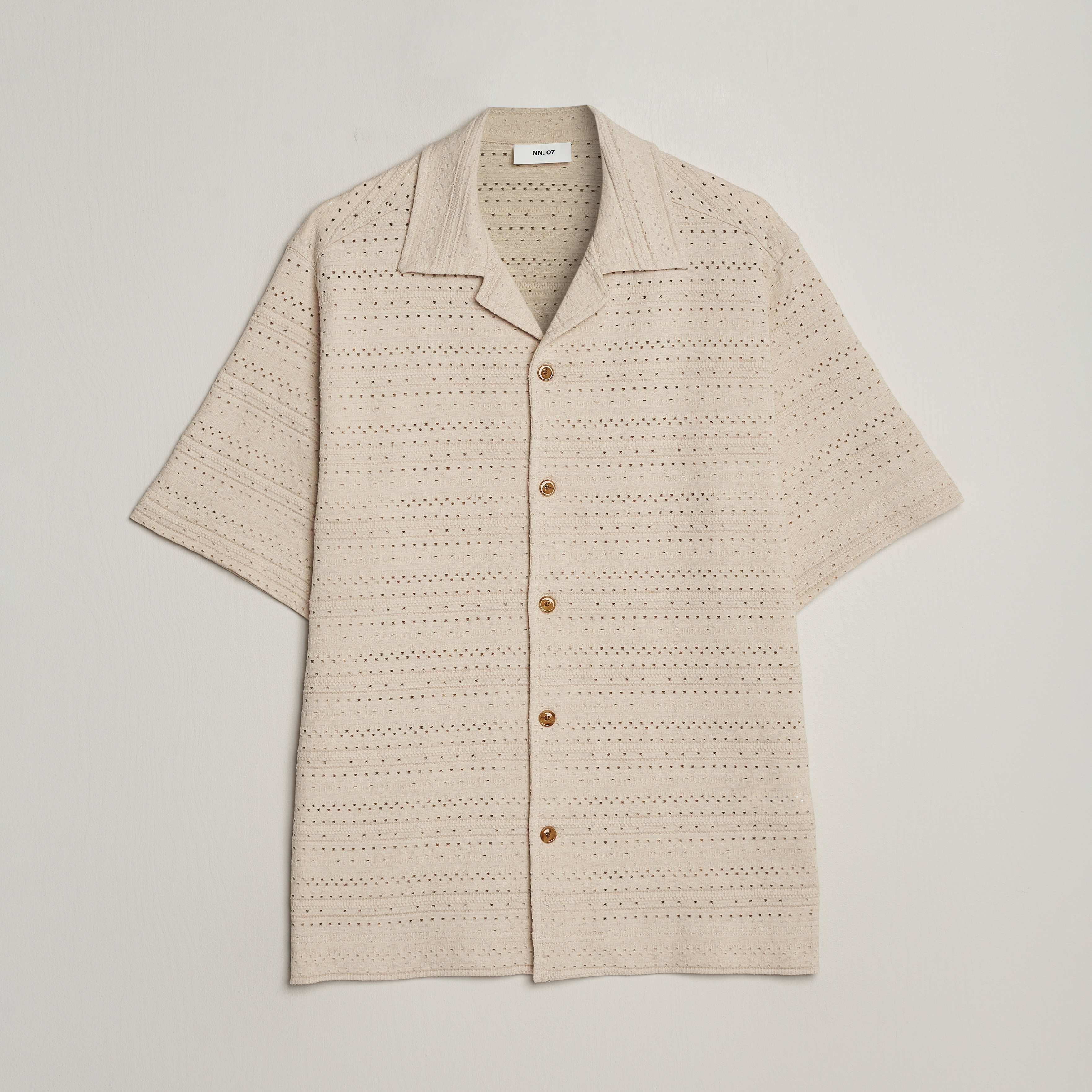 NN07 Julio Knitted Short Sleeve Shirt Ecru bei Care of Carl