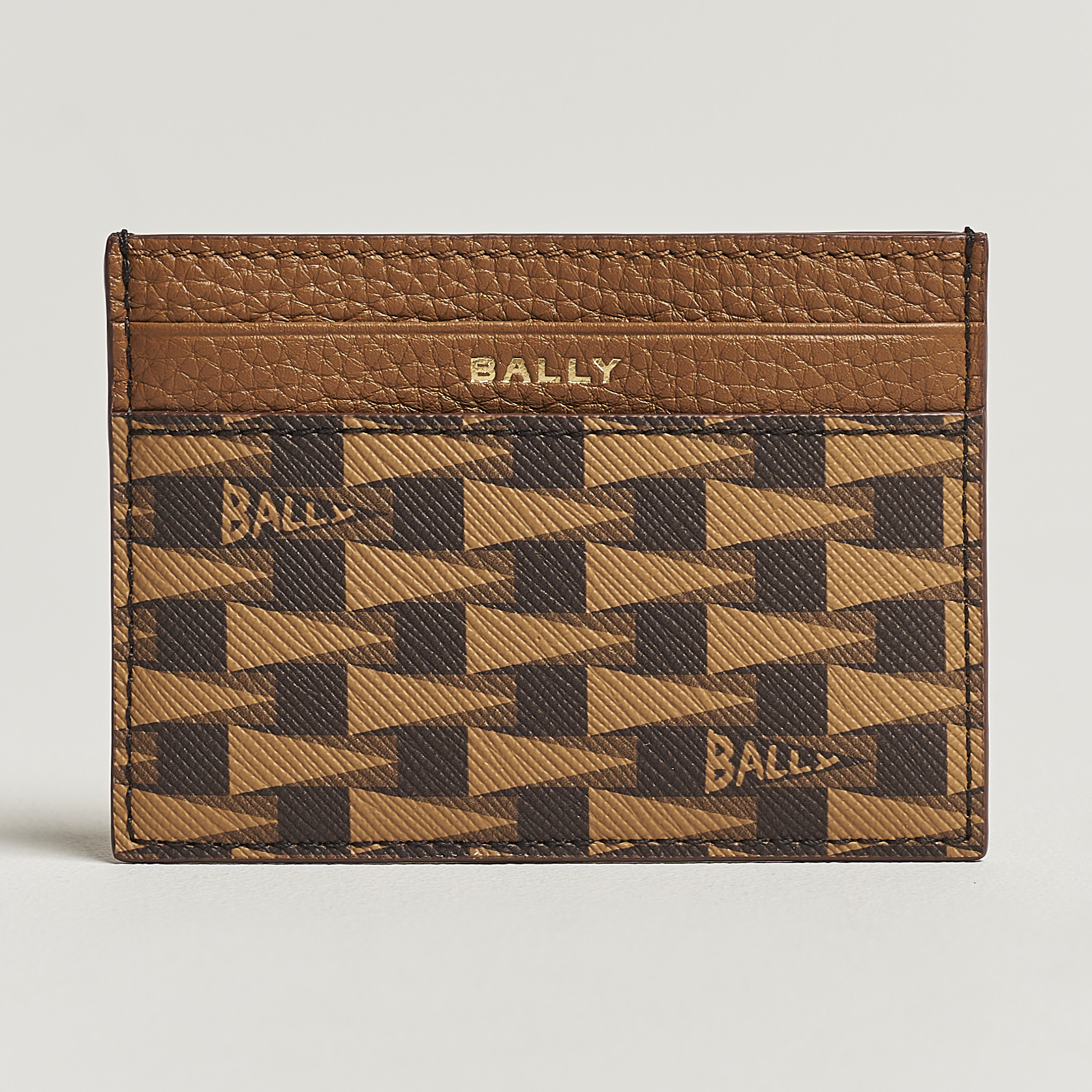 Bally Pennant Monogram Leather Card Holder Brown bei Care of Carl