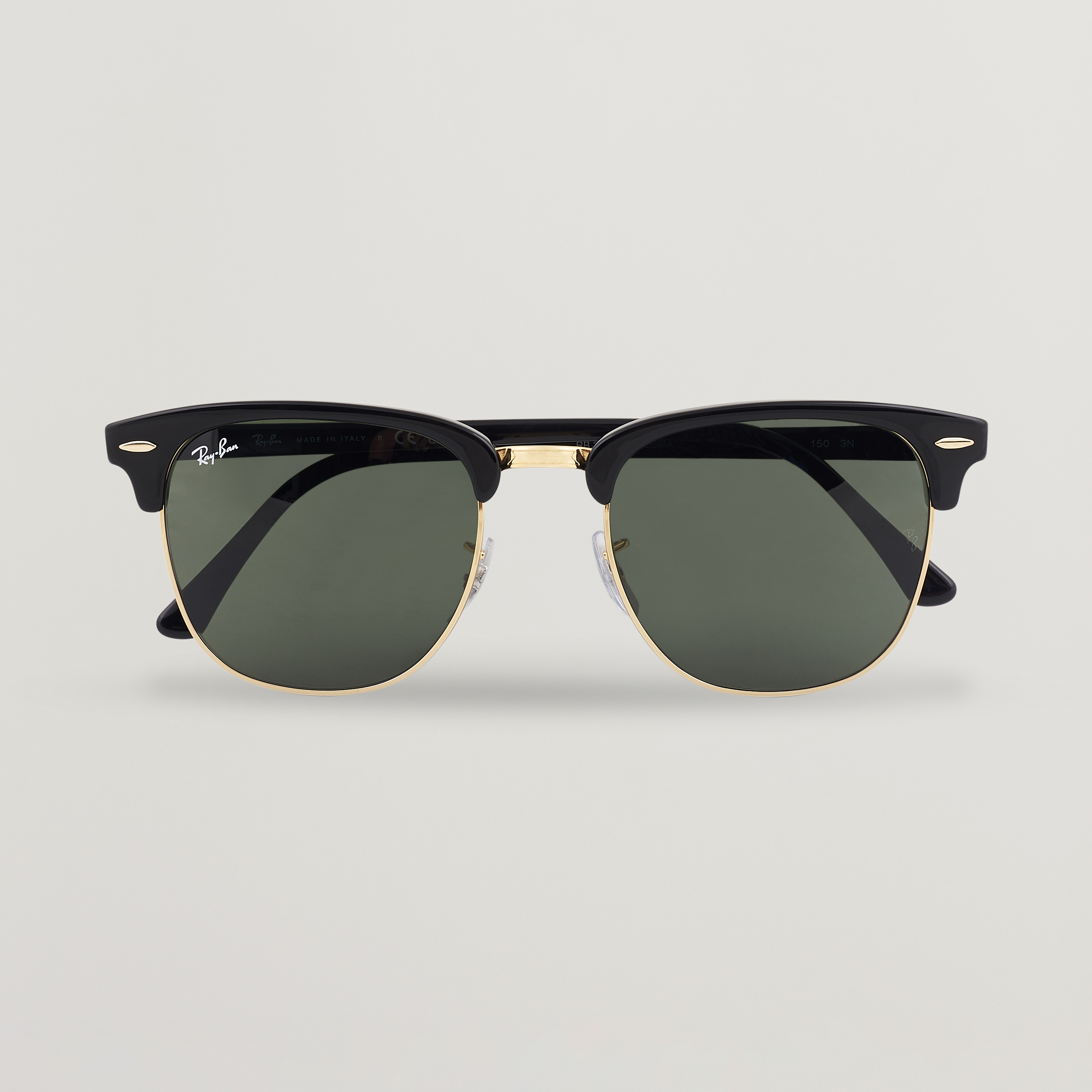 Ray-Ban Clubmaster Sunglasses Ebony/Crystal Green bei Care of Carl