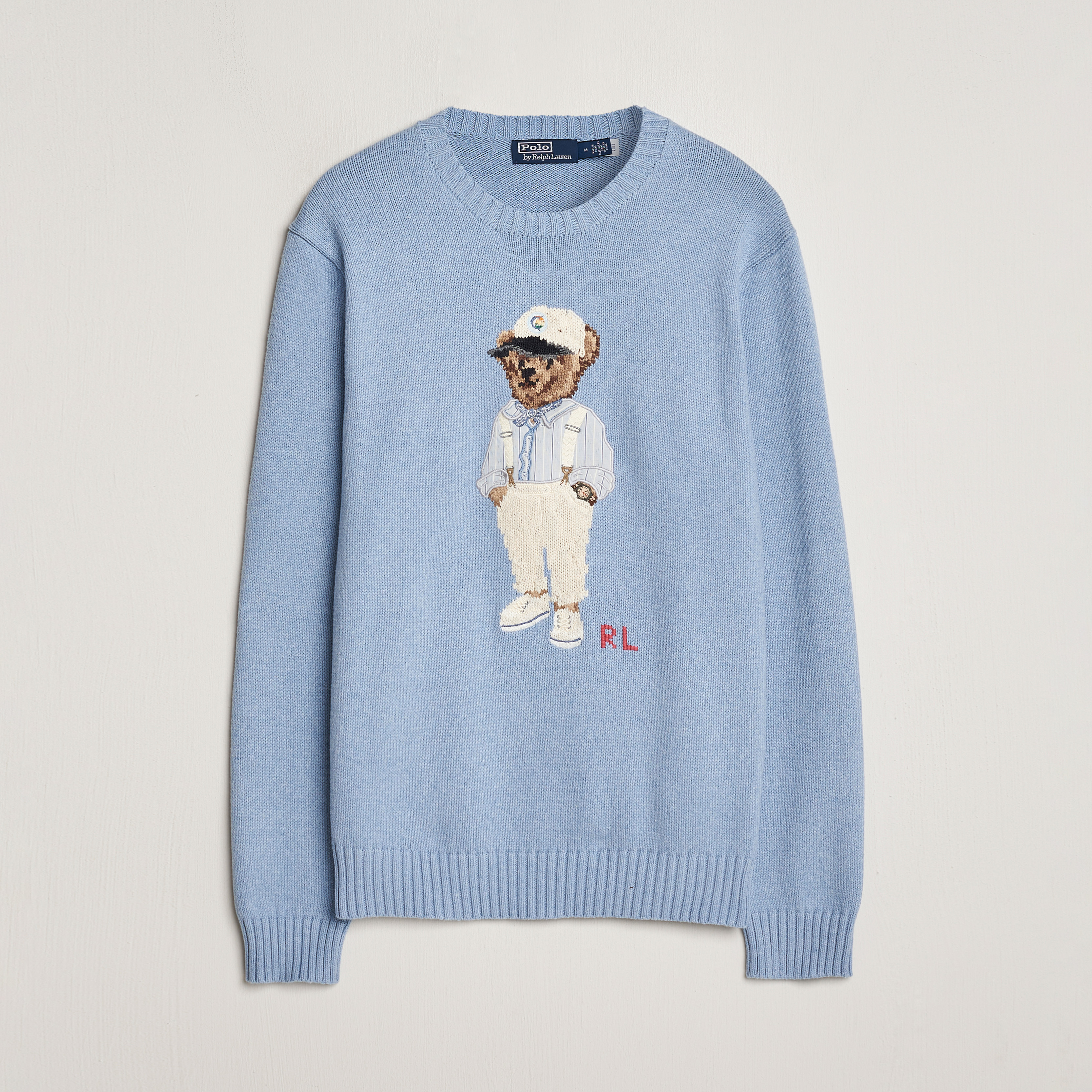 Polo Ralph Lauren Knitted Hemingway Bear Sweater Driftwood Blue bei Care of