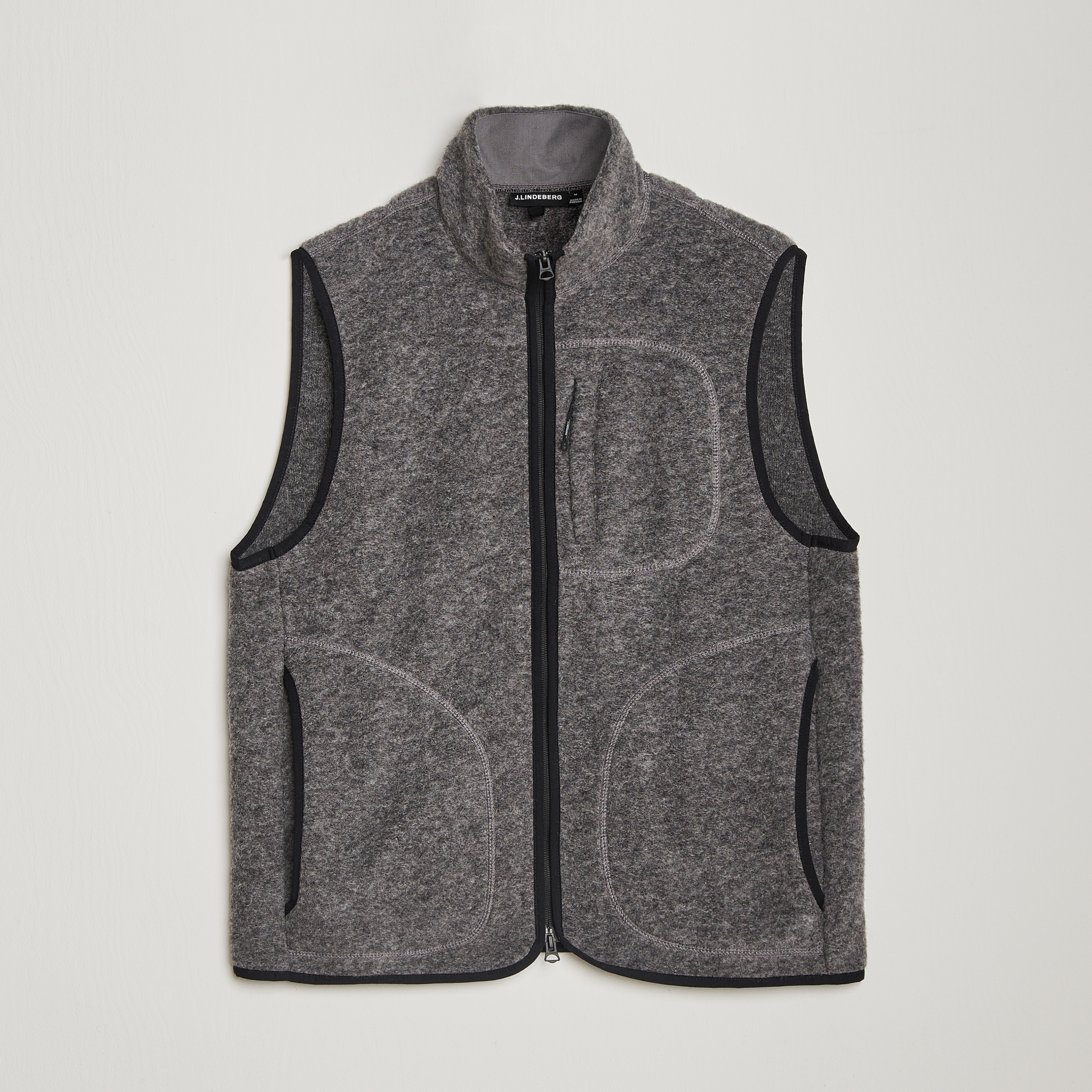 J.Lindeberg Duncan Wool Fleece Vest Light Grey Melange bei Care of Carl