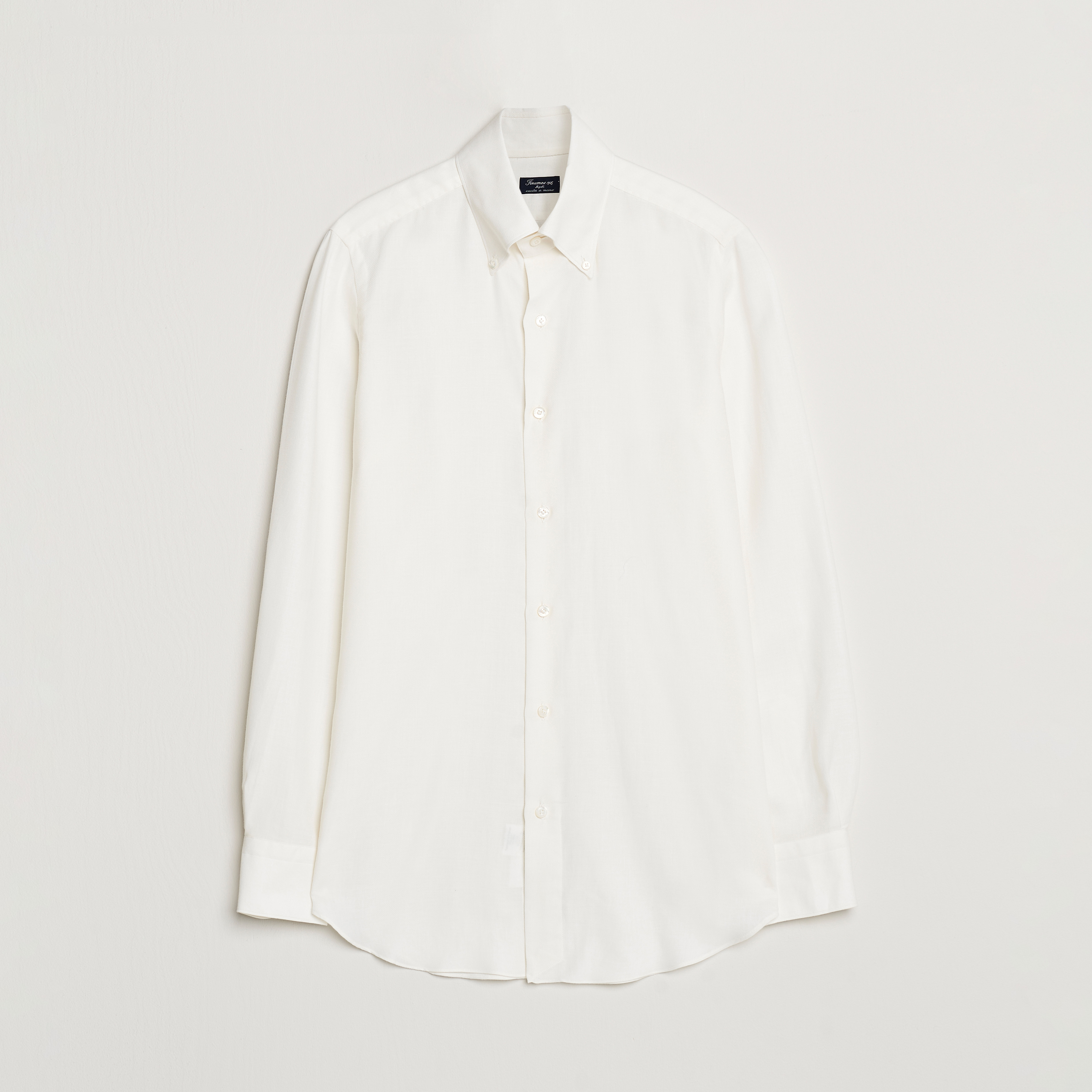Finamore Napoli Milano Slim Cashmere BD Shirt White bei Care of Carl