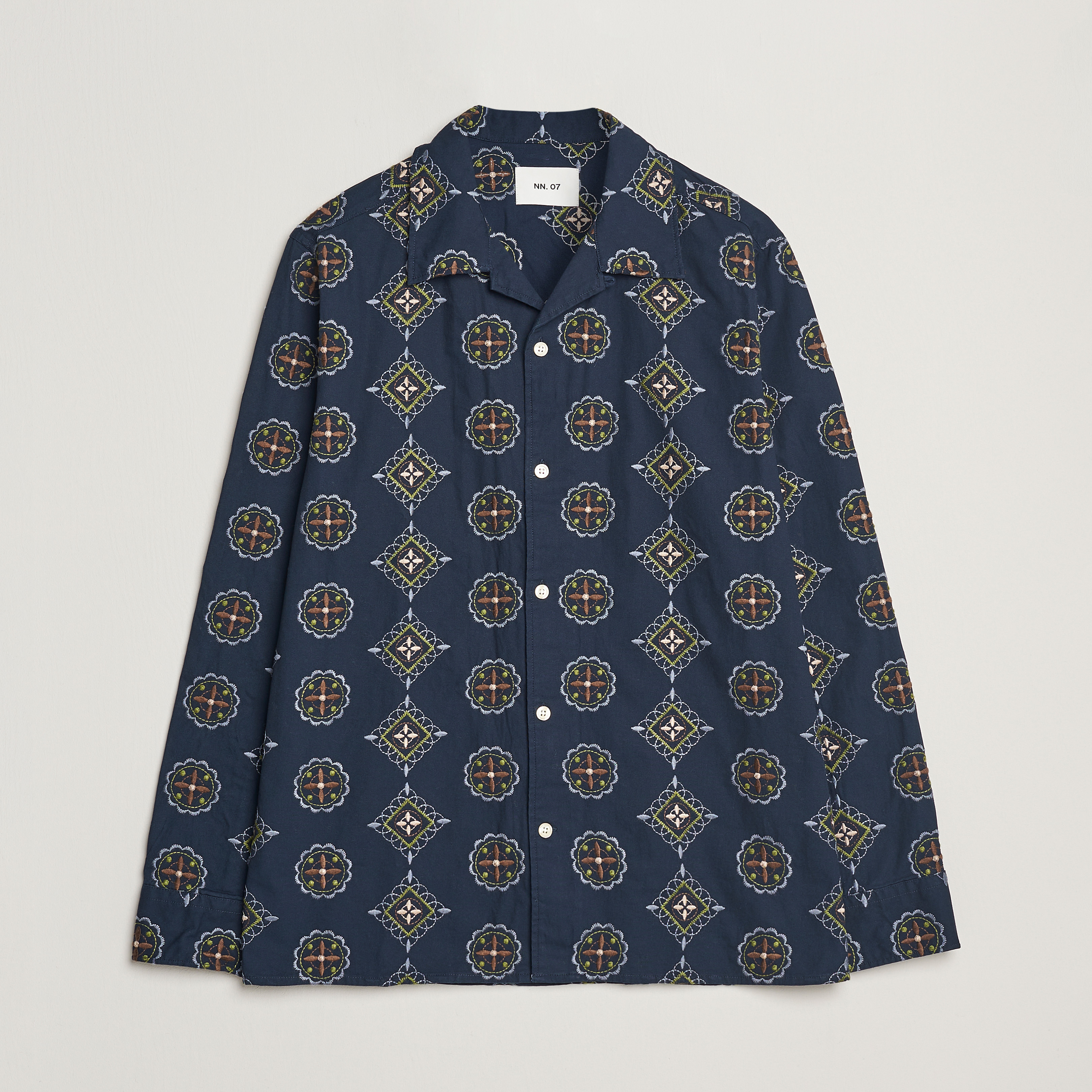 NN07 Julio Crochet Shirt Navy Blue bei Care of Carl