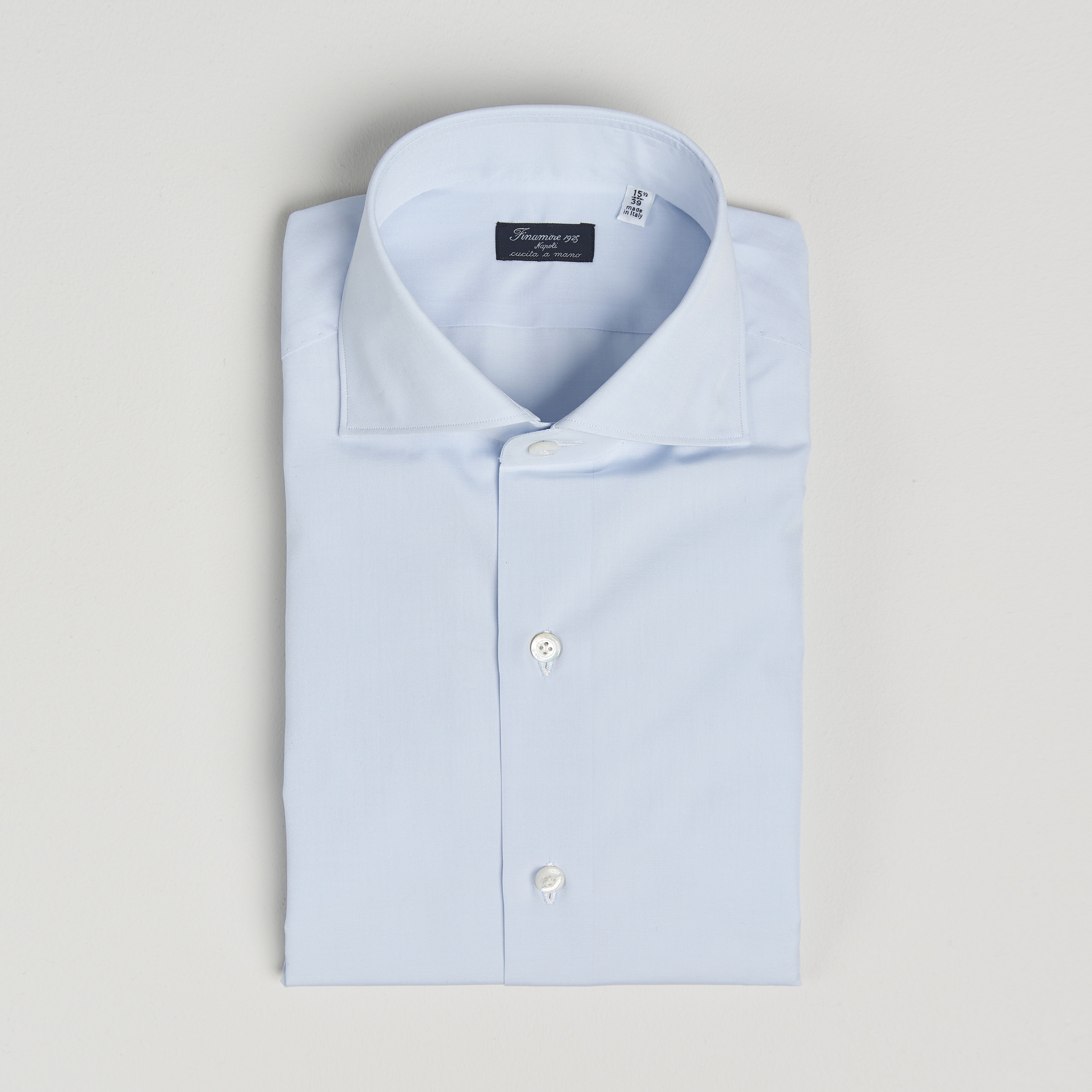 Finamore Napoli Milano Slim Fit Classic Shirt Light Blue bei Care of Carl