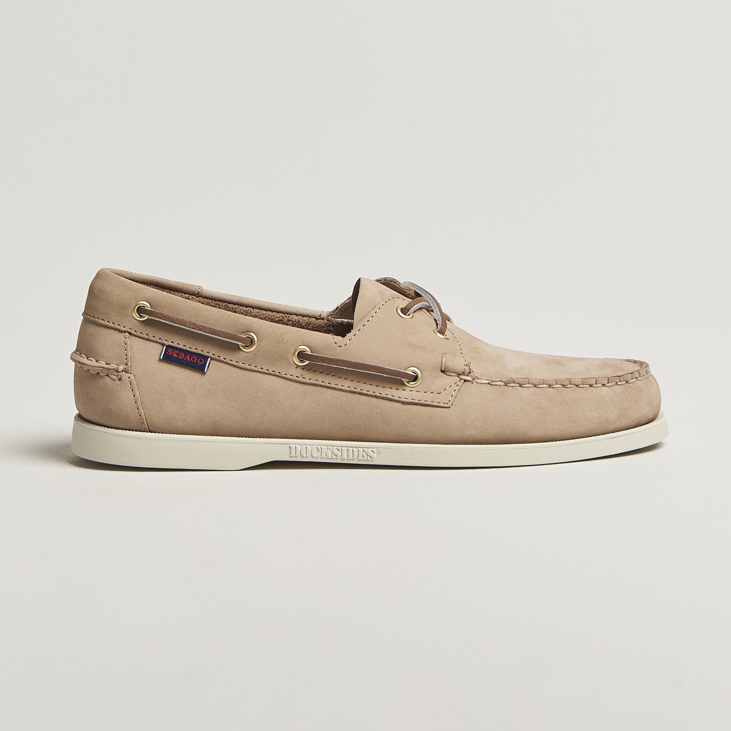 Sebago Docksides Portland Nubuck Boat Shoe Beige Camel bei Care of Carl