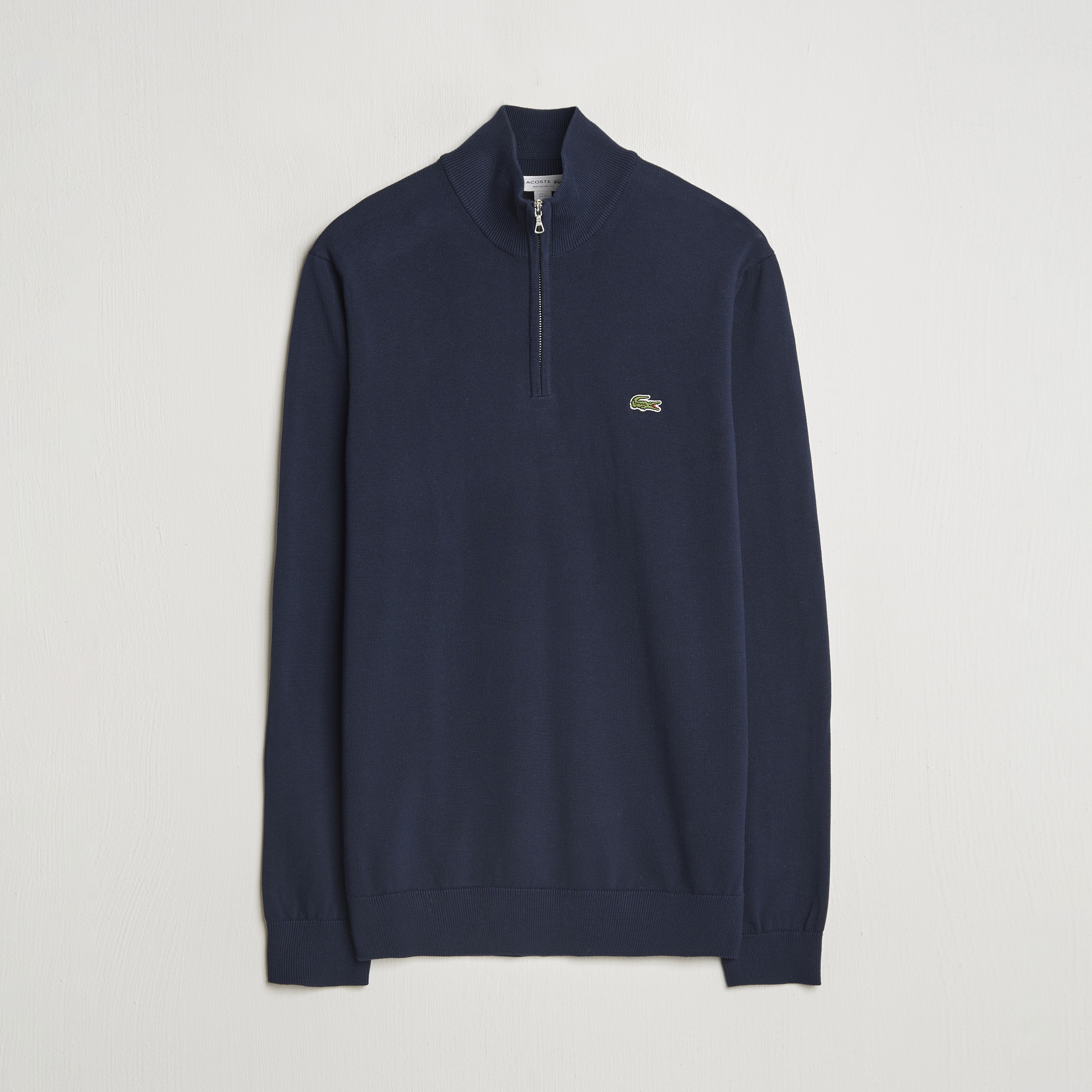 Lacoste Cotton Knitted Half Zip Navy bei Care of Carl
