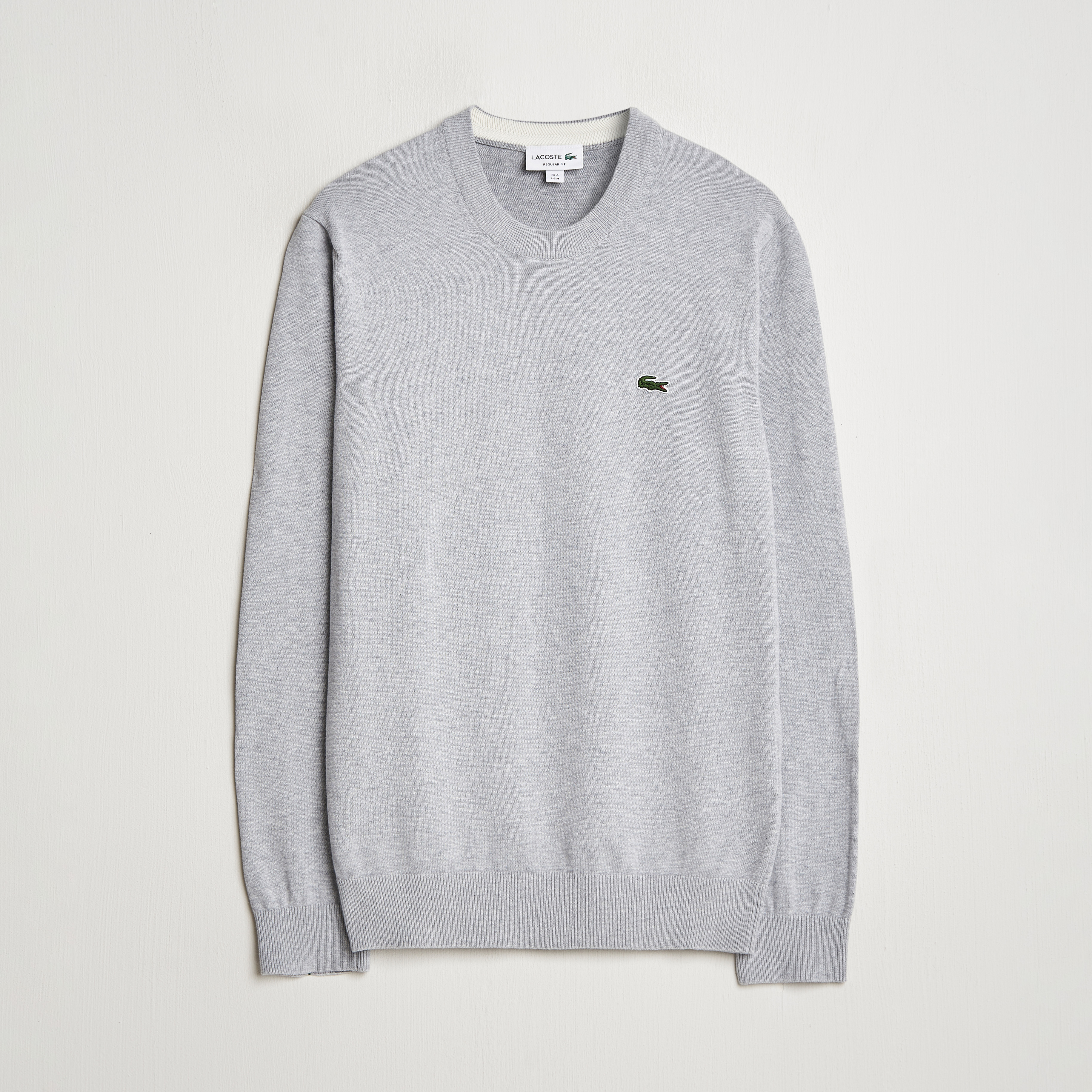 Lacoste Cotton Knitted Sweater Silver Chine bei Care of Carl