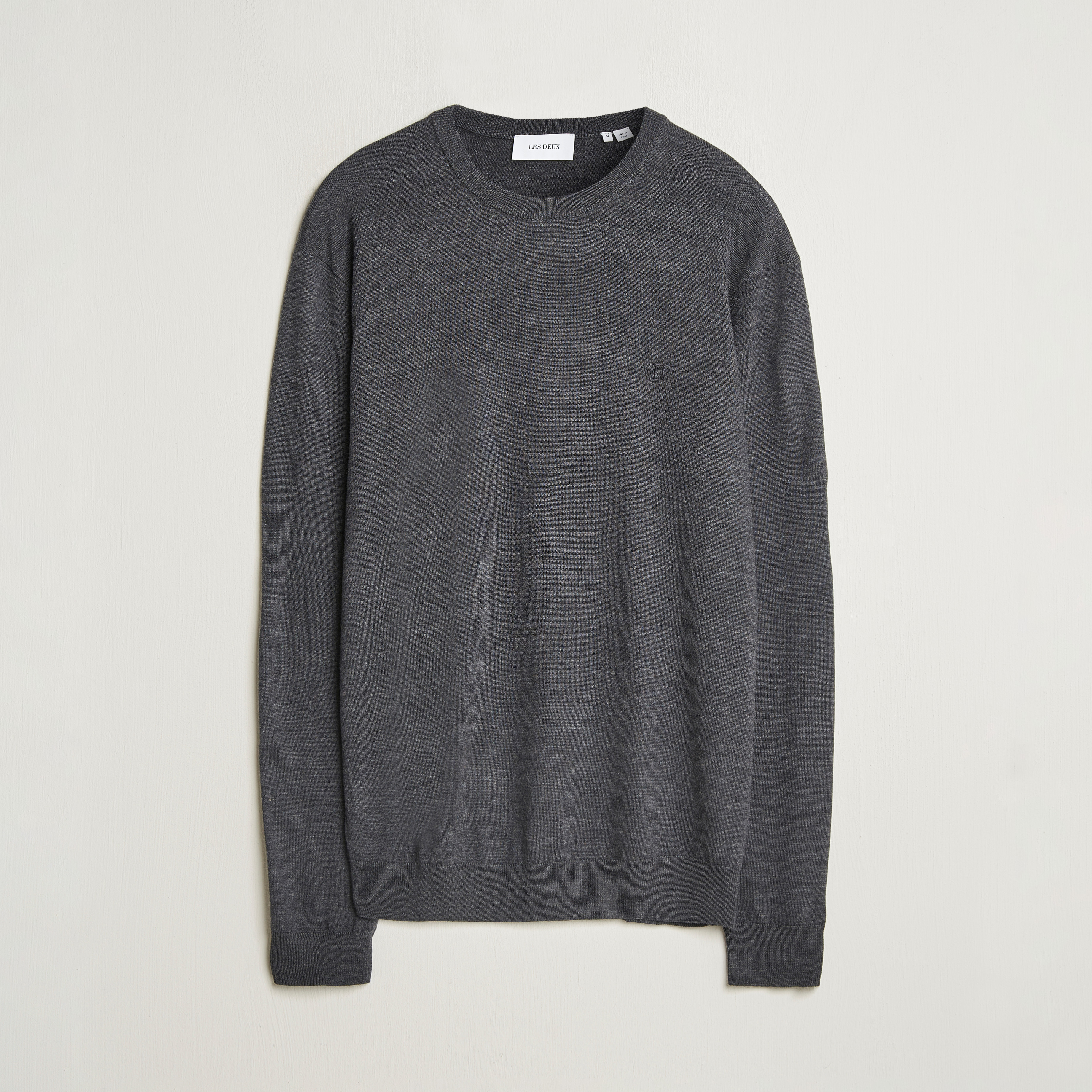 Les Deux Greyson Merino Knit Dark Grey Melange bei Care of Carl