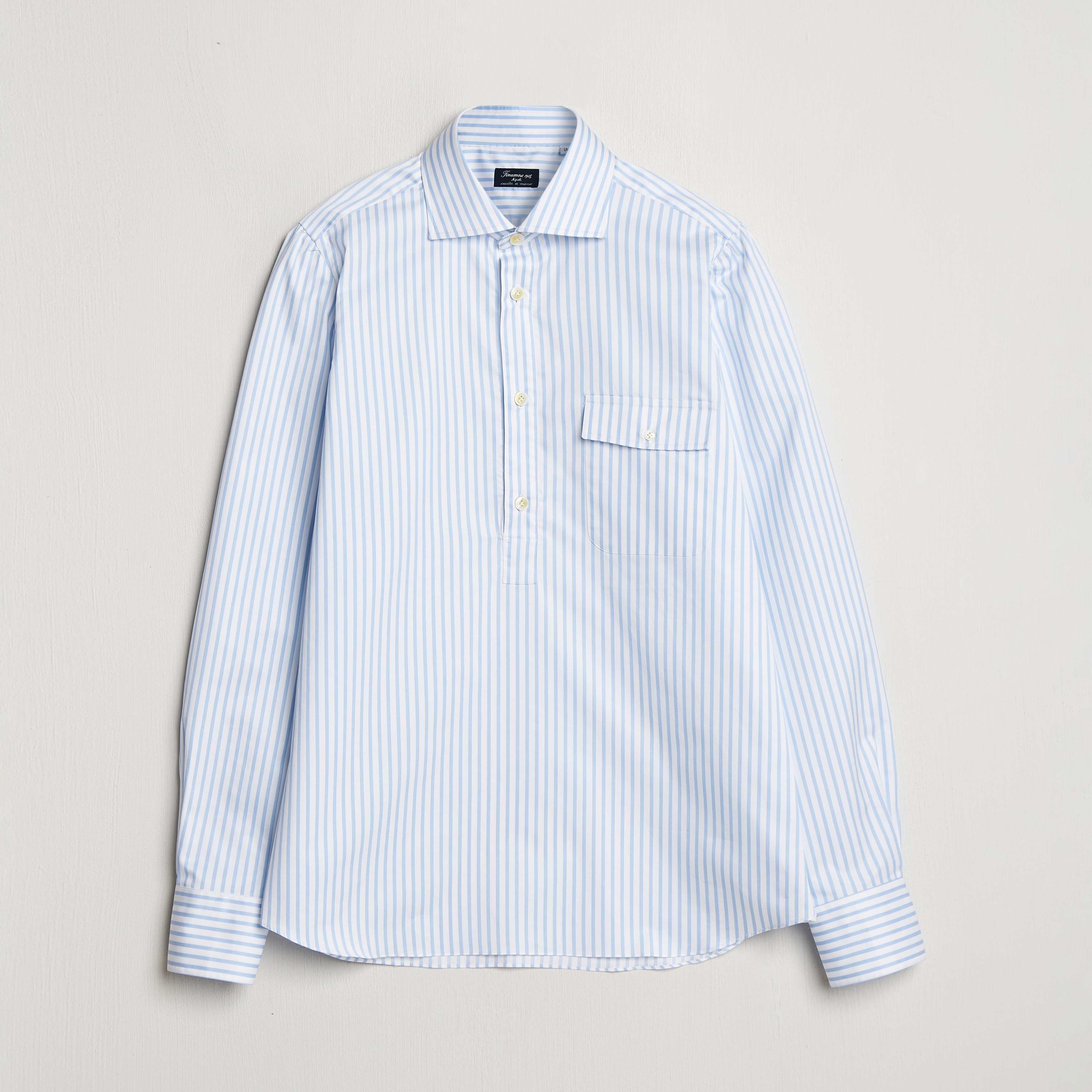 Finamore Napoli Porto Popover Shirt Light Blue bei Care of Carl