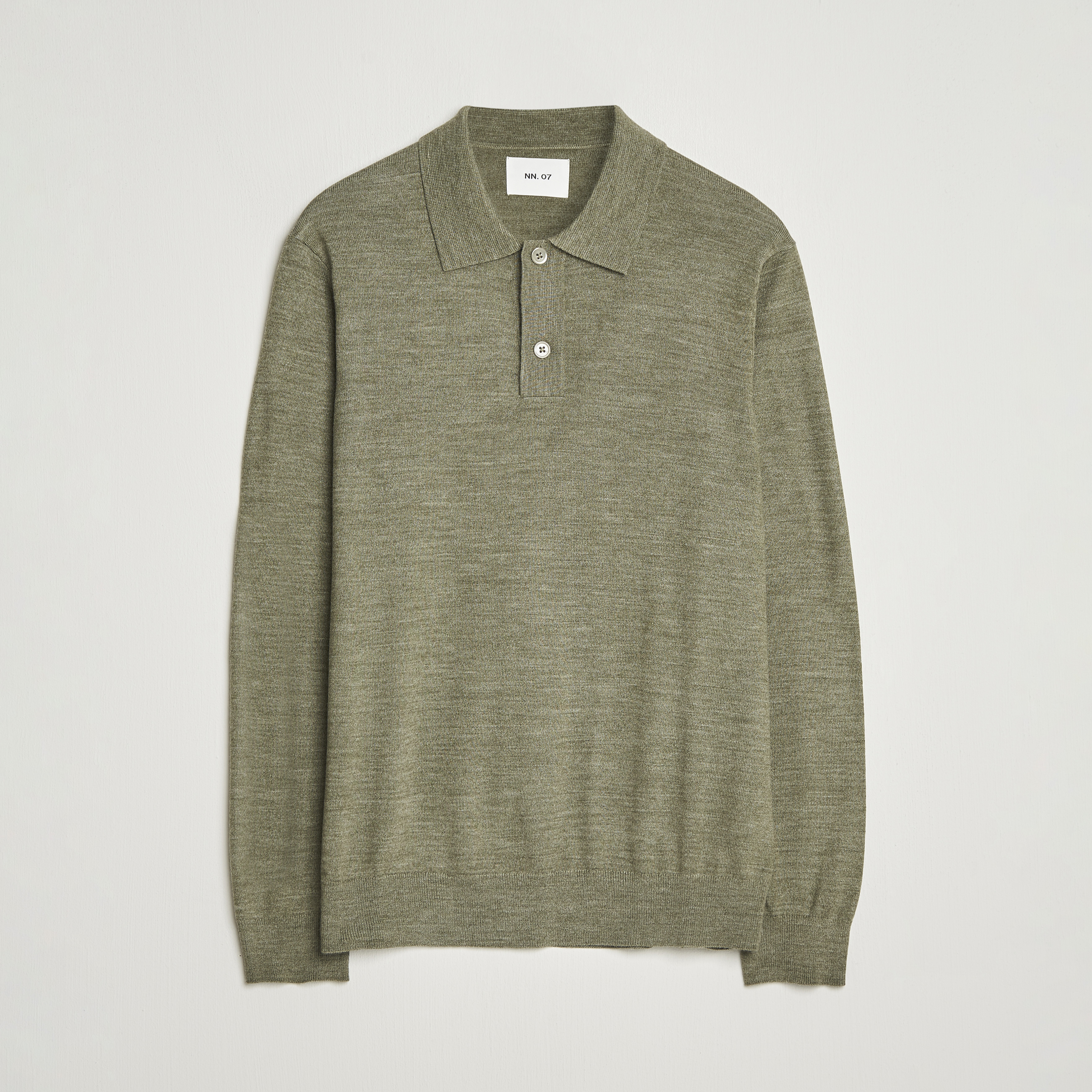 NN07 Serge Wool Knitted Polo Capers Green bei Care of Carl