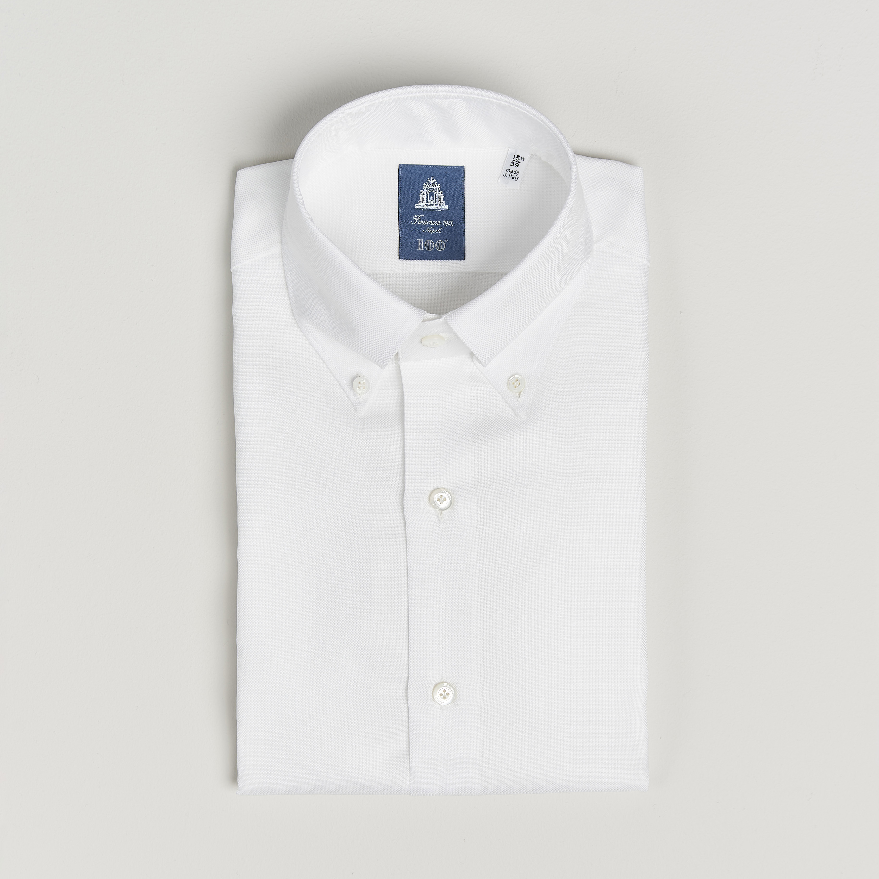 Finamore Napoli Milano Slim Oxford Button Down Shirt White bei Care of Carl