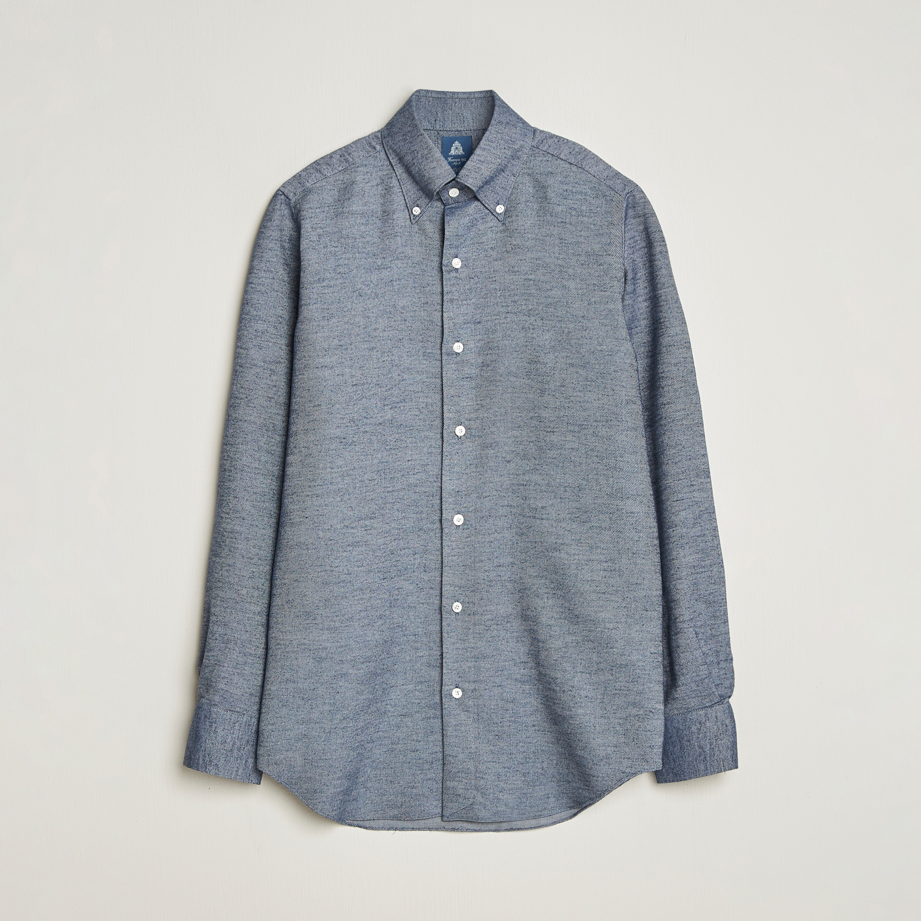 Finamore Napoli Milano Slim Cashmere BD Shirt Dark Blue bei Care of Carl