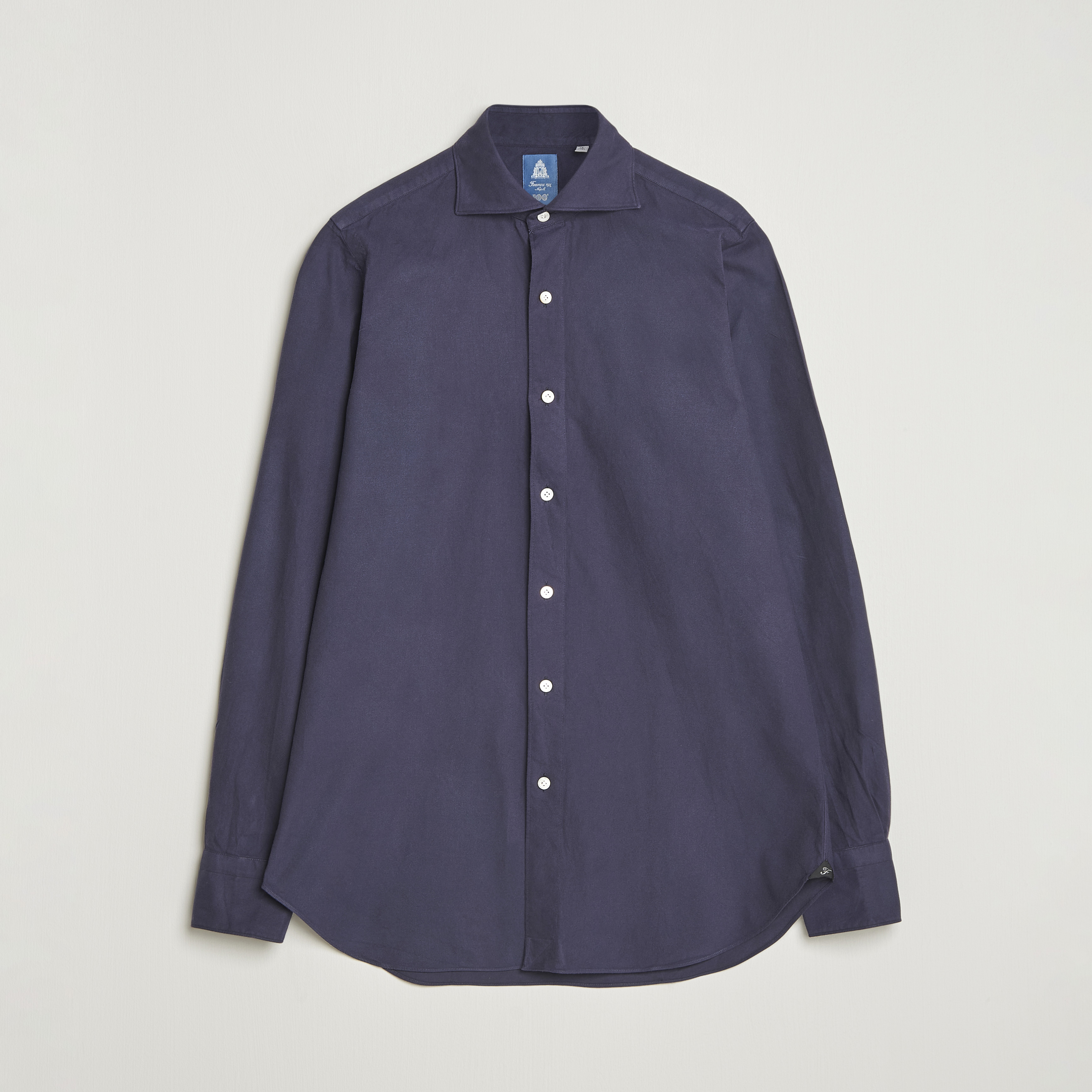 Finamore Napoli Gaeta Flannel Sport Shirt Navy bei Care of Carl
