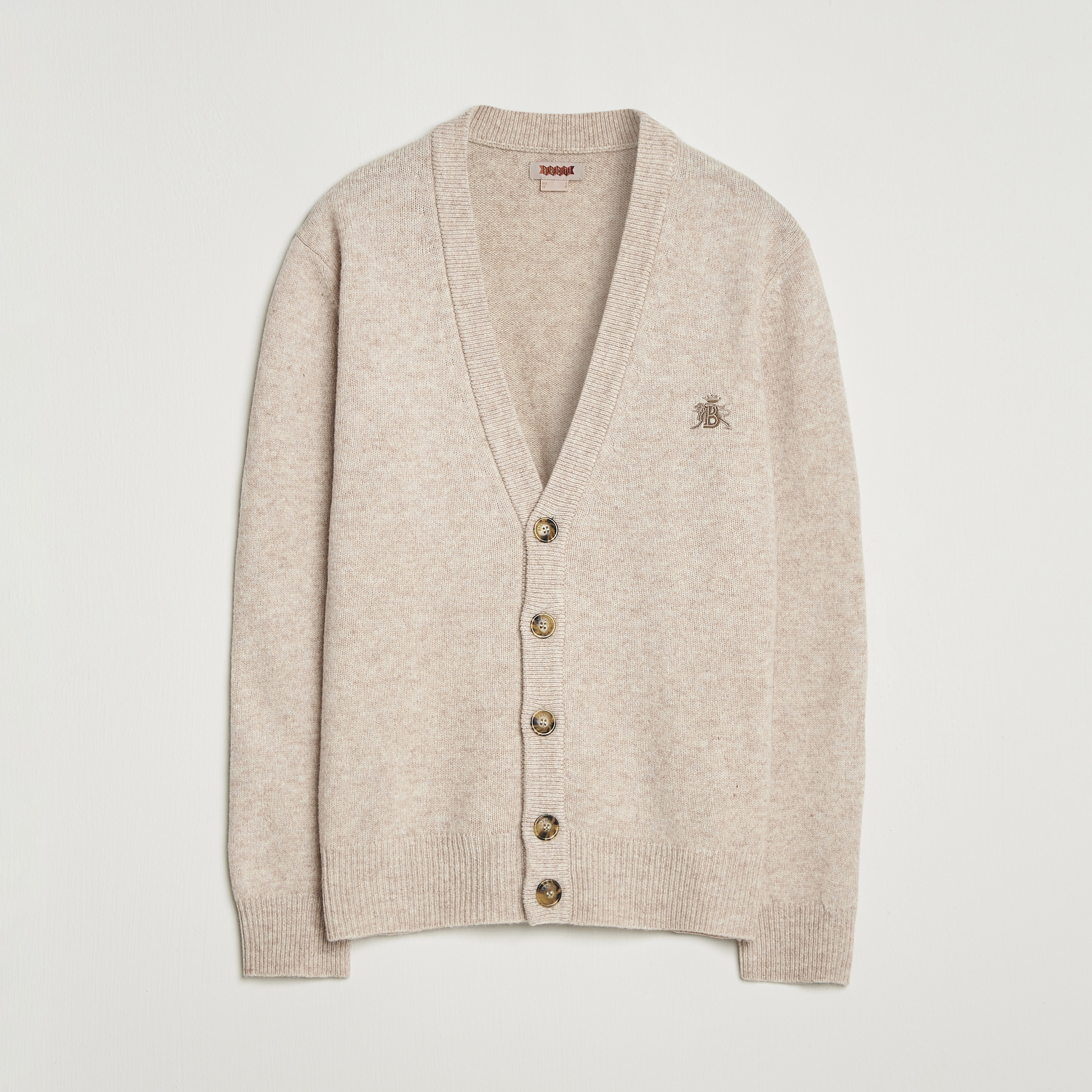 Baracuta Shetland Virgin Wool Cardigan Antique White bei Care of Carl