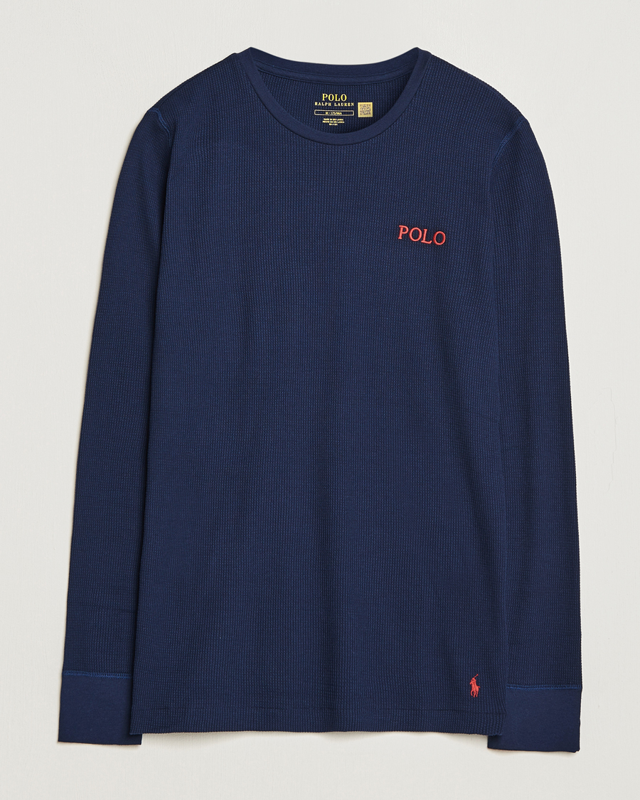 Polo Ralph Lauren Waffle Long Sleeve Crew Neck Cruise Navy Bei Care Of Carl