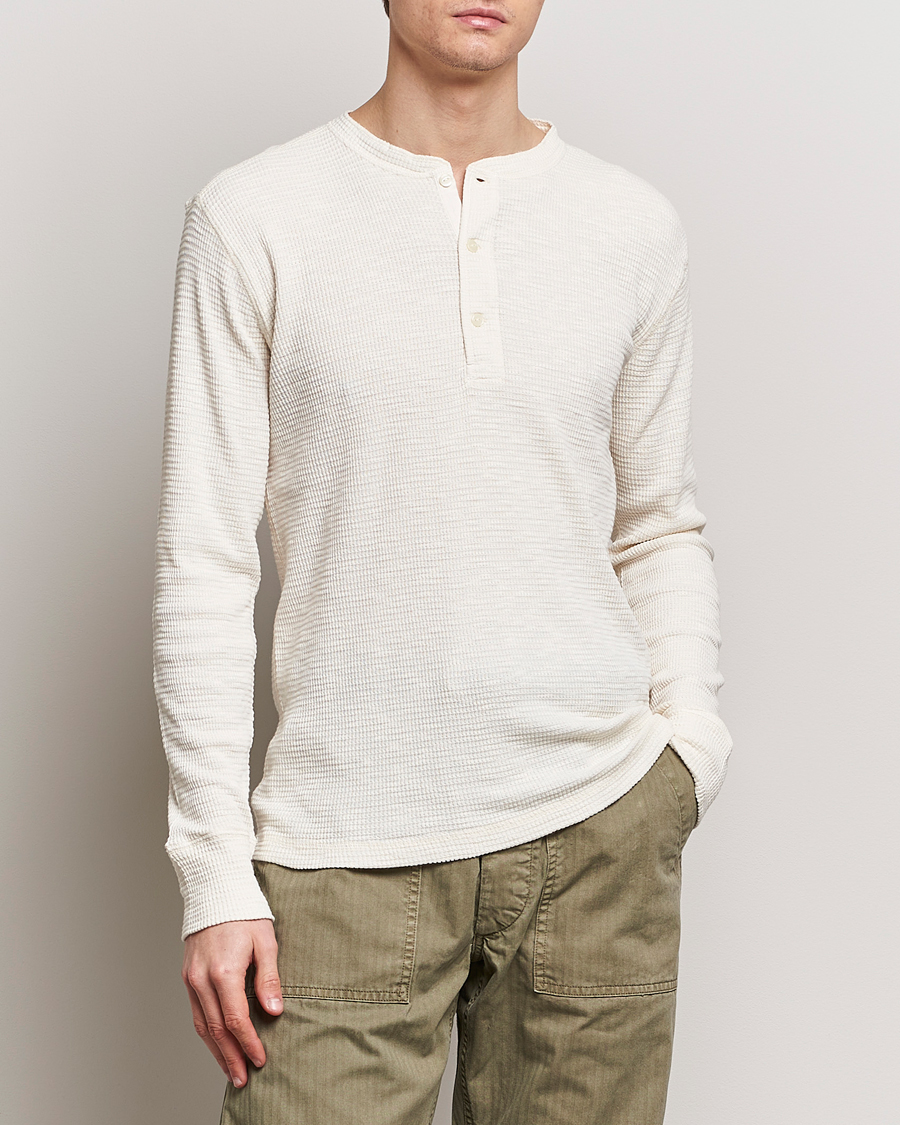 RRL Long Sleeve Henley Paper White bei CareOfCarl.de