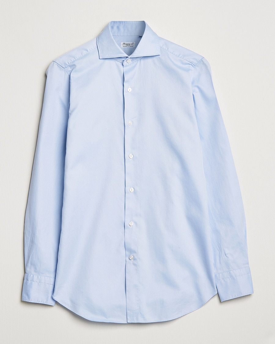 Finamore Napoli Milano Slim Washed Dress Shirt Light Blue bei Care of Carl
