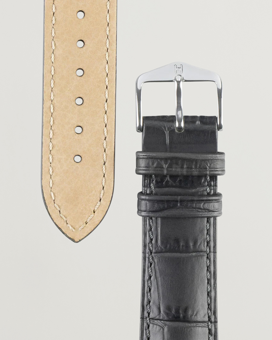 HIRSCH Duke Embossed Leather Watch Strap Green bei CareOfCarl.de